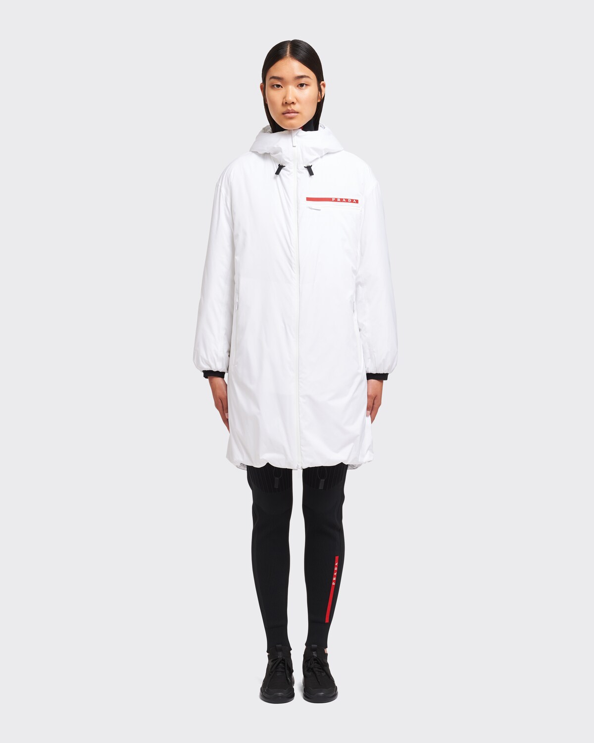 White Light Polyester Padded Coat | PRADA