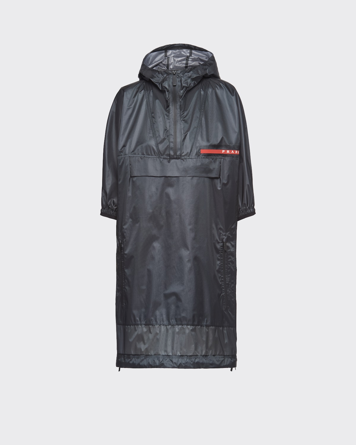 Black Ripstop Hooded Raincoat | PRADA