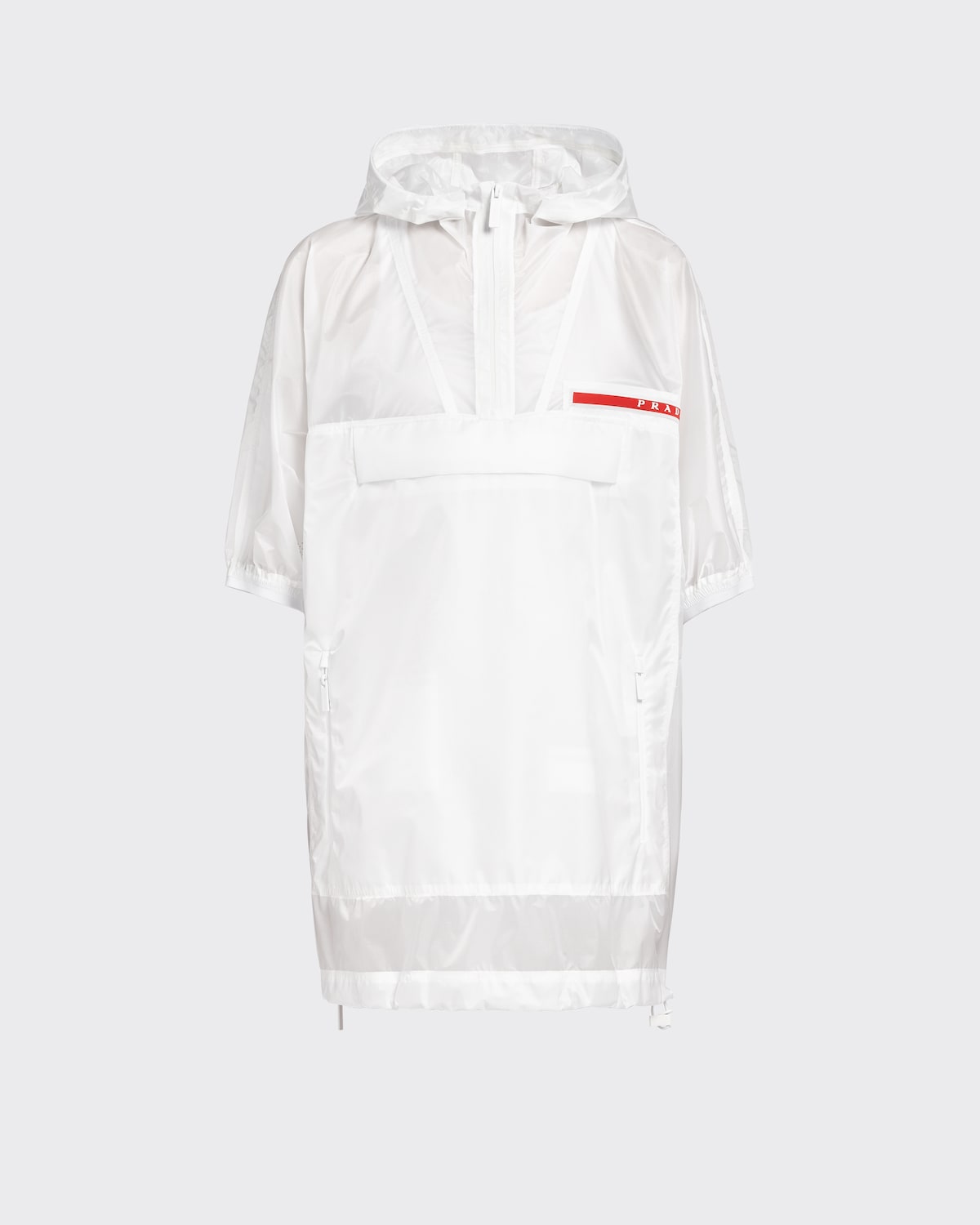 White Ripstop Hooded Raincoat | PRADA
