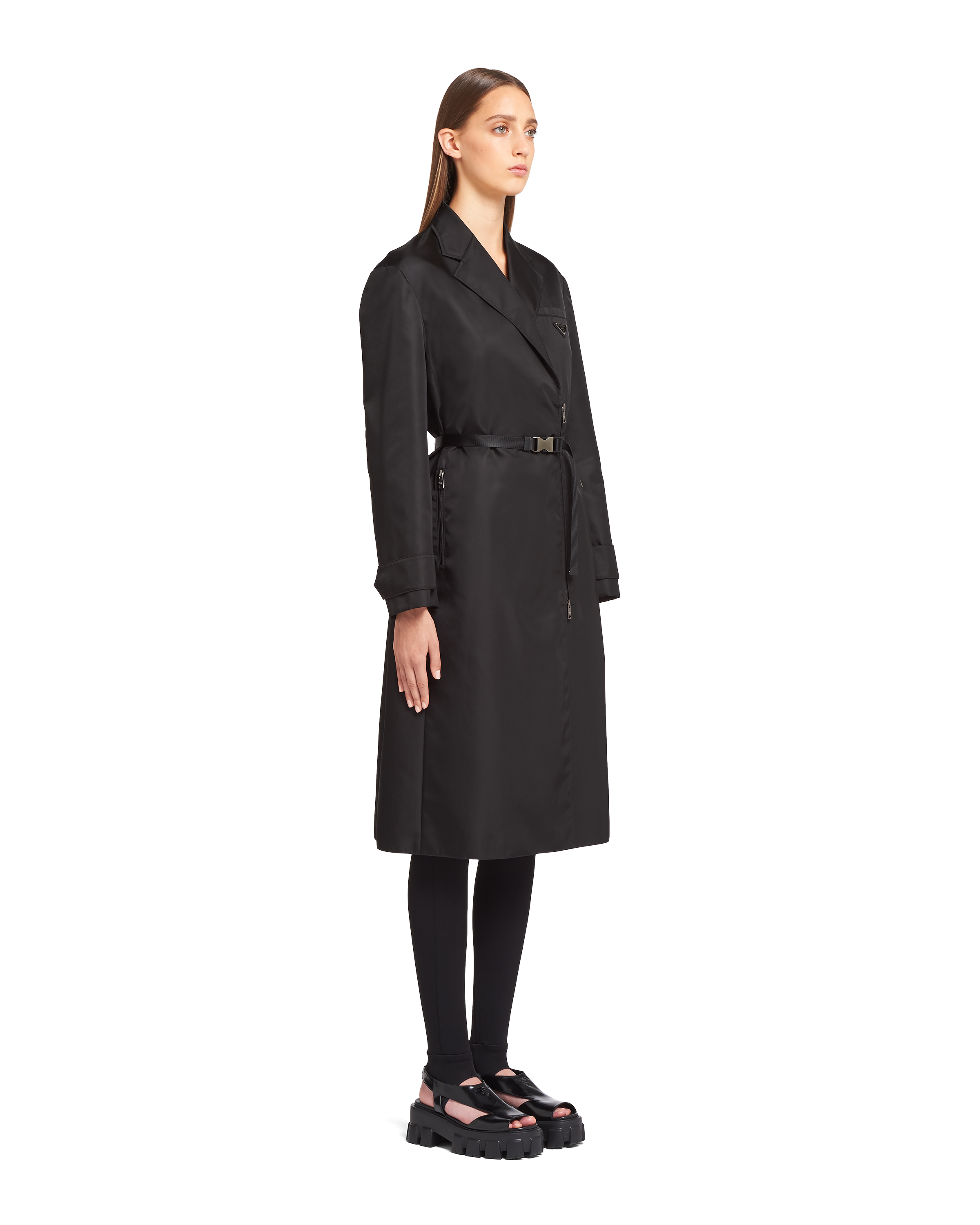 Black Re-Nylon Gabardine raincoat | Prada