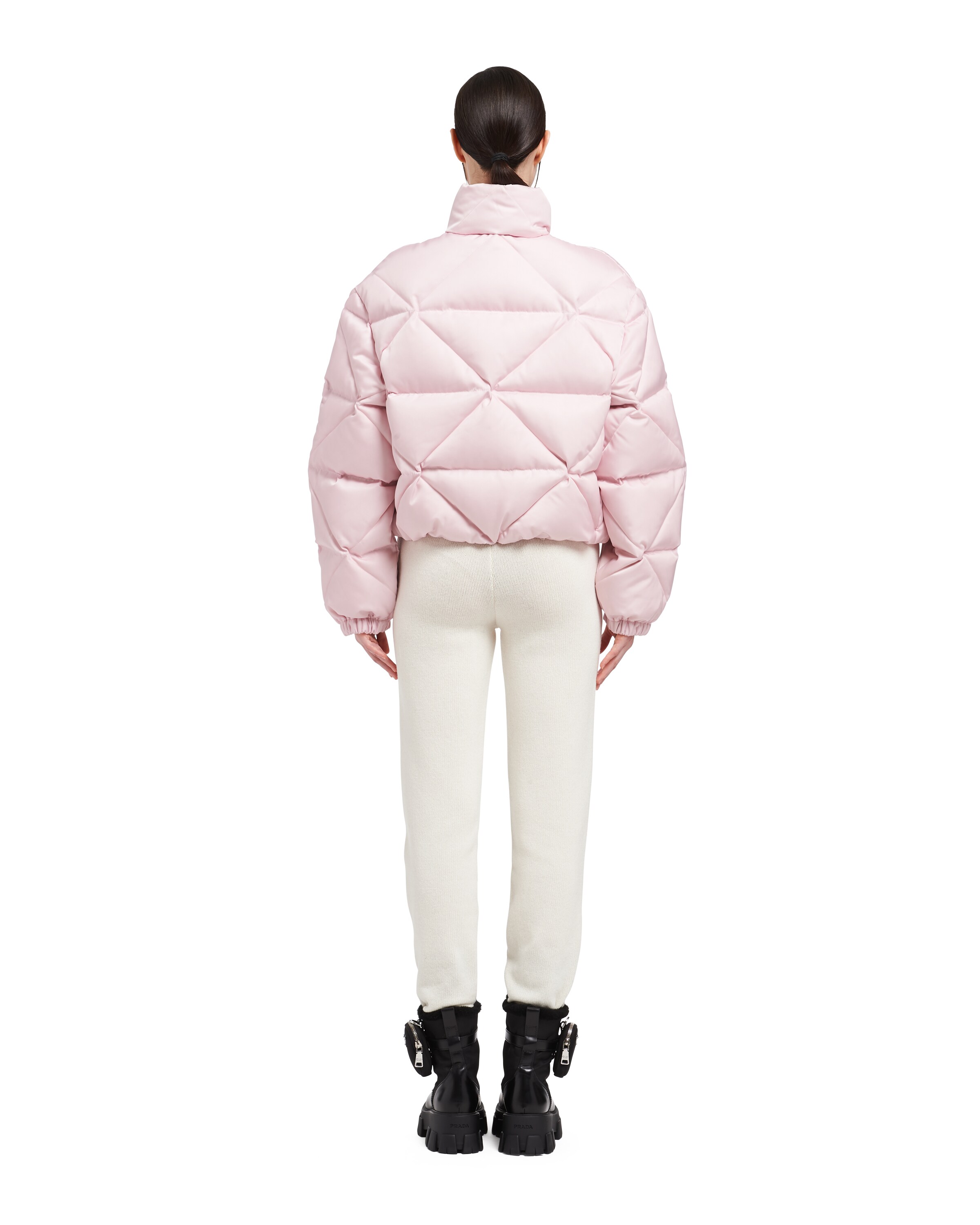Opaline Re-Nylon Gabardine cropped down jacket | Prada