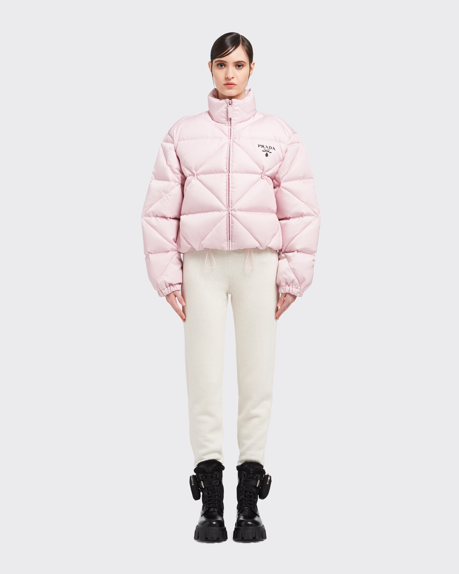 Opaline Re-nylon Gabardine Cropped Down Jacket | PRADA
