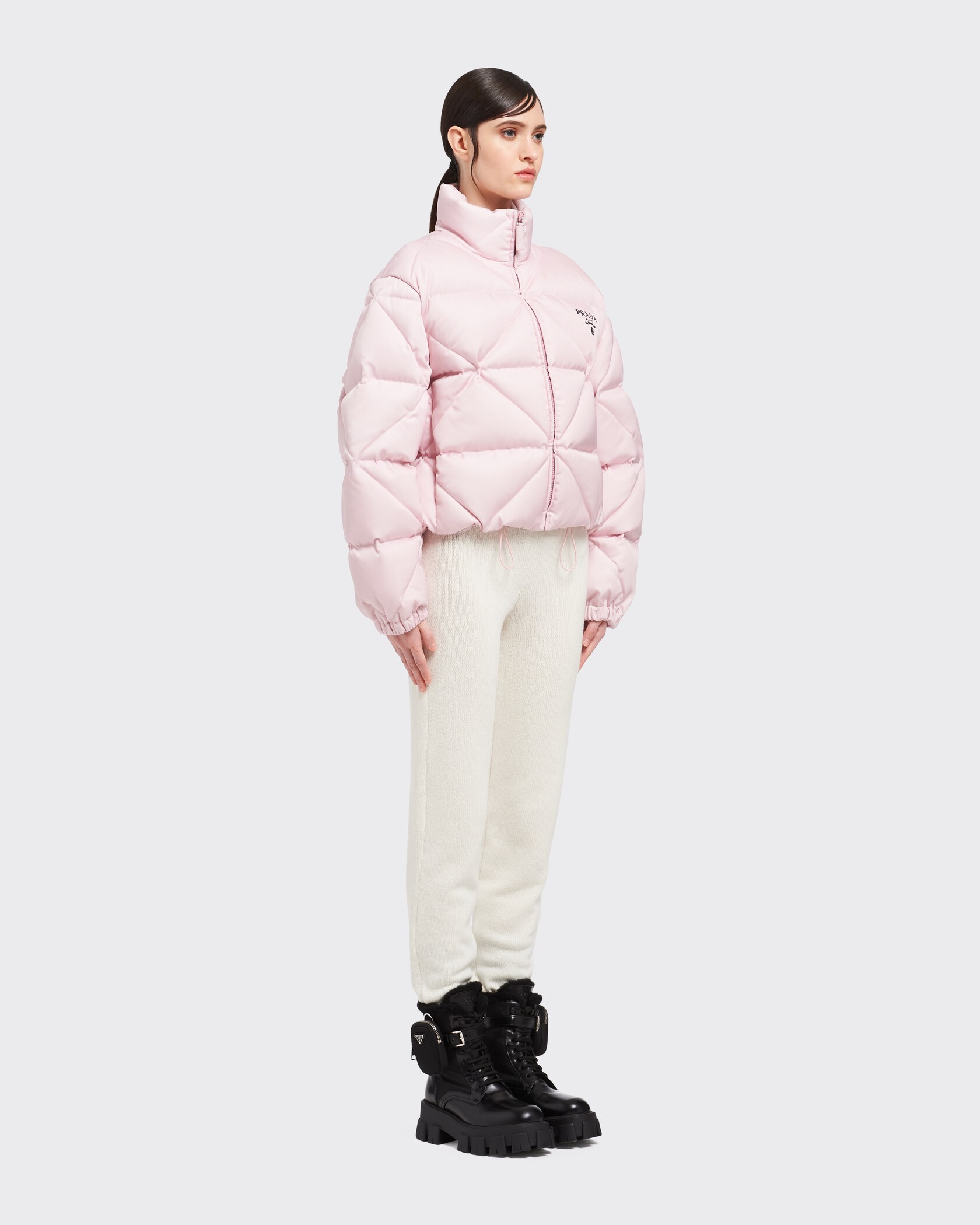Opaline Re-nylon Gabardine Cropped Down Jacket | PRADA