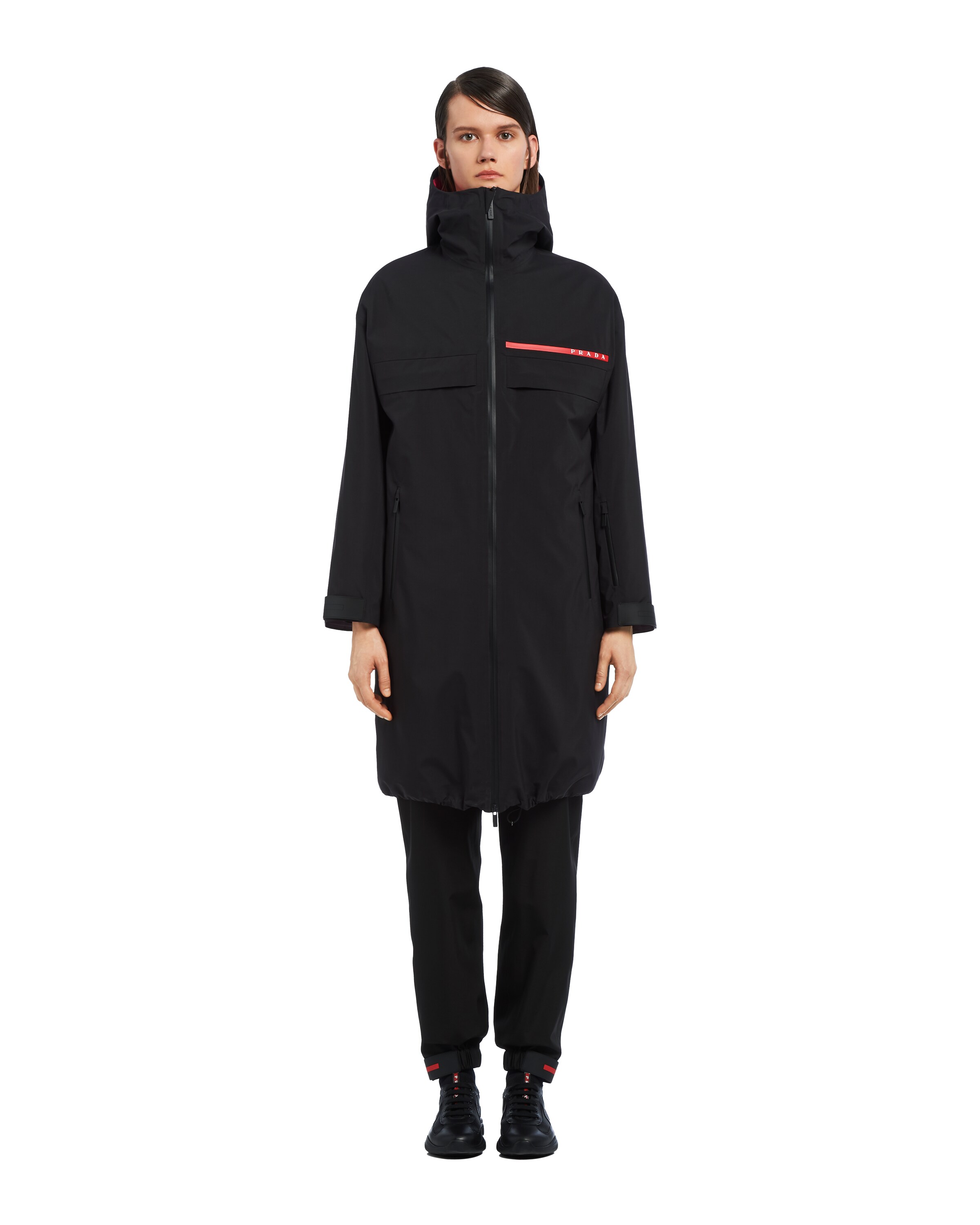 Black/fluo Pink GORE-TEX PRO padded jacket | Prada