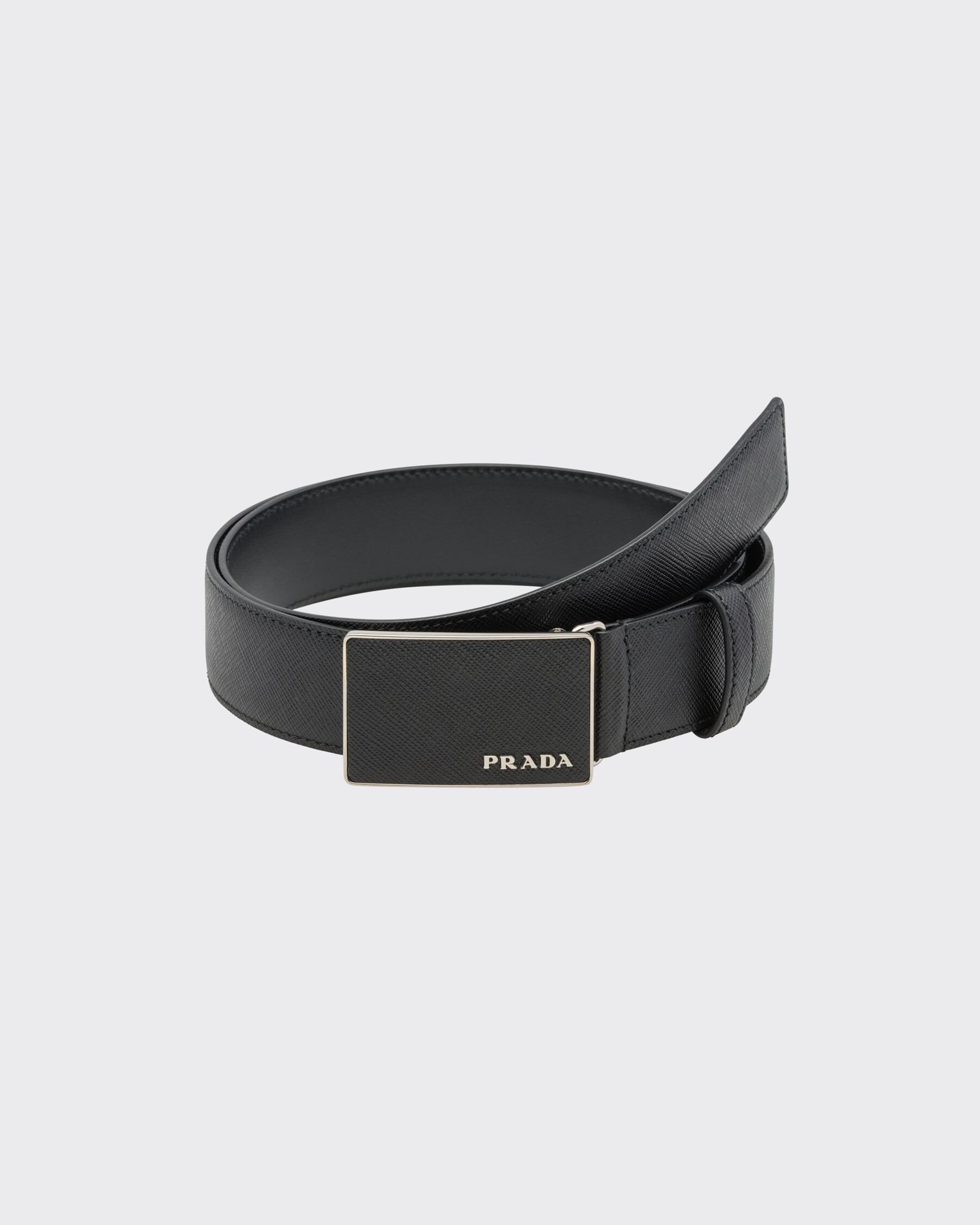 Black Saffiano Leather Belt | PRADA