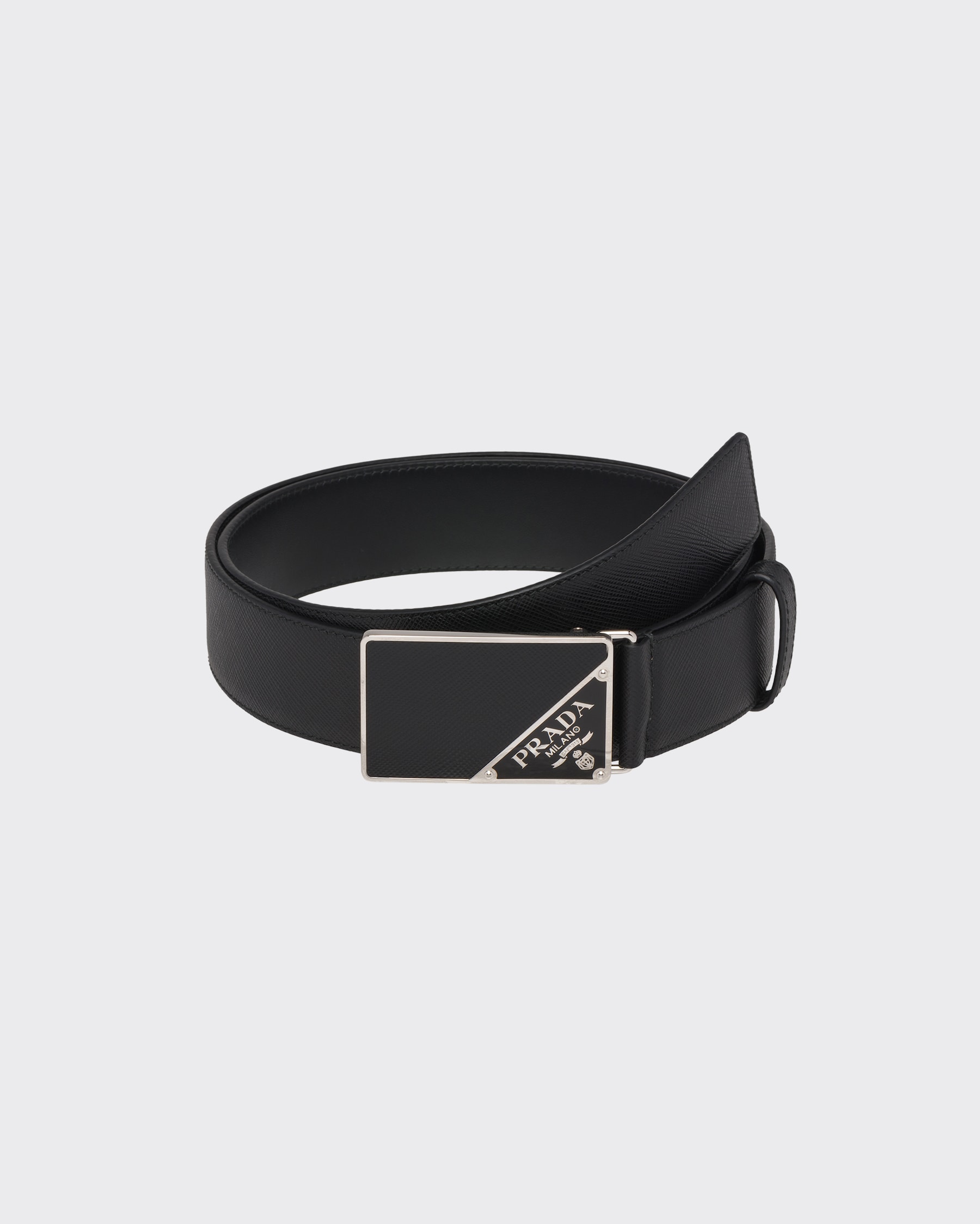 Black Saffiano Leather Belt | PRADA