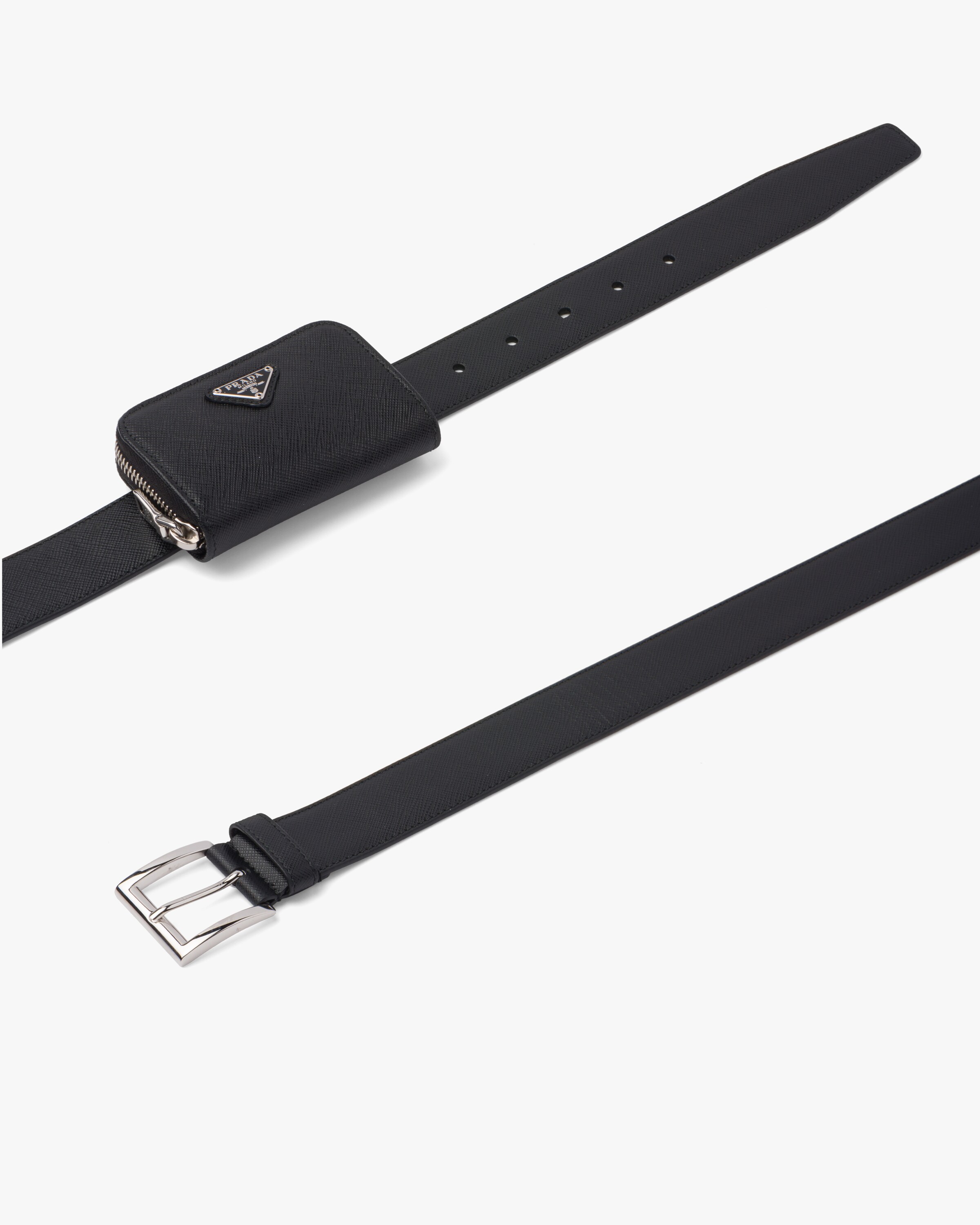 Black Saffiano leather belt | Prada