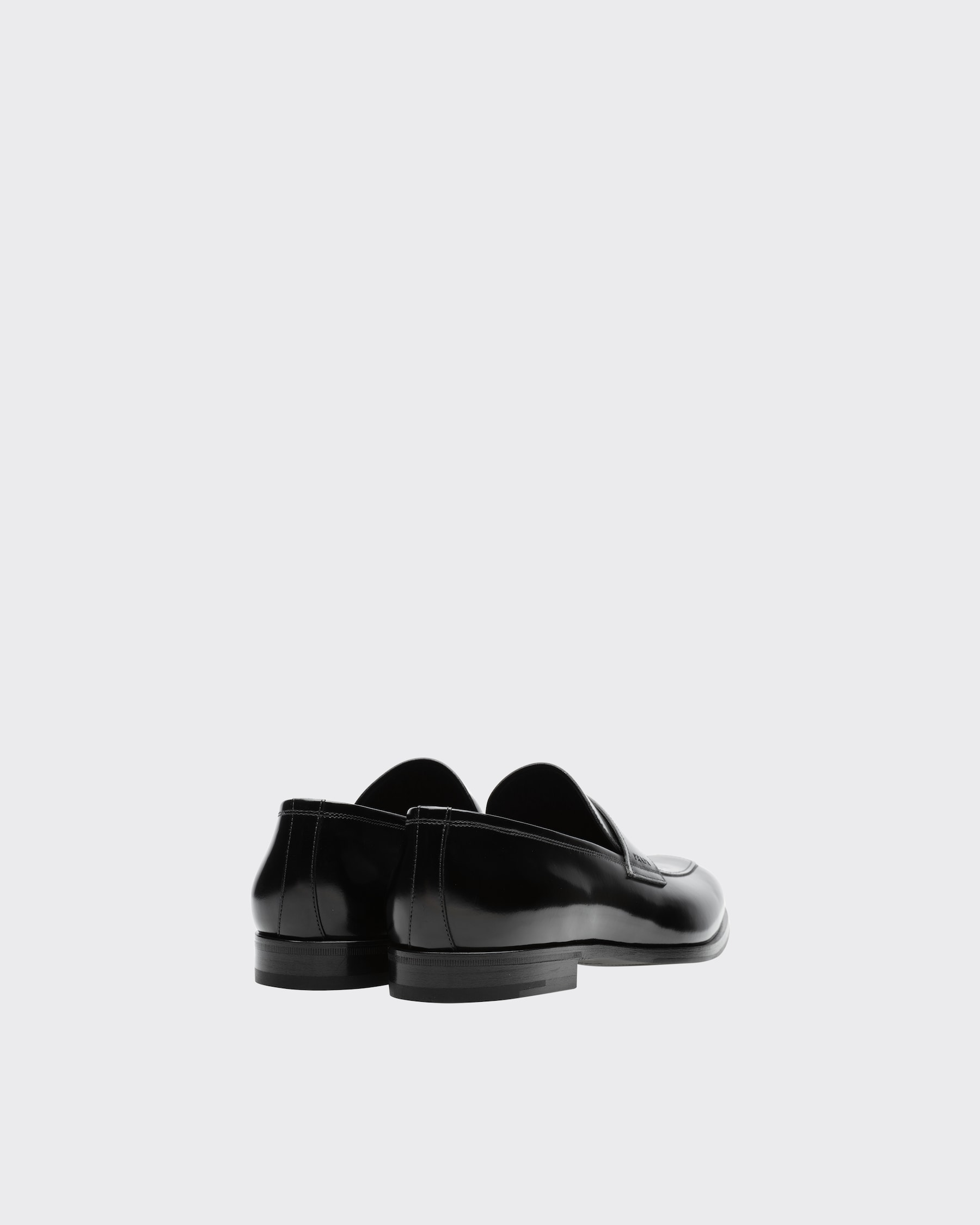 Black Brushed Leather Loafers | PRADA