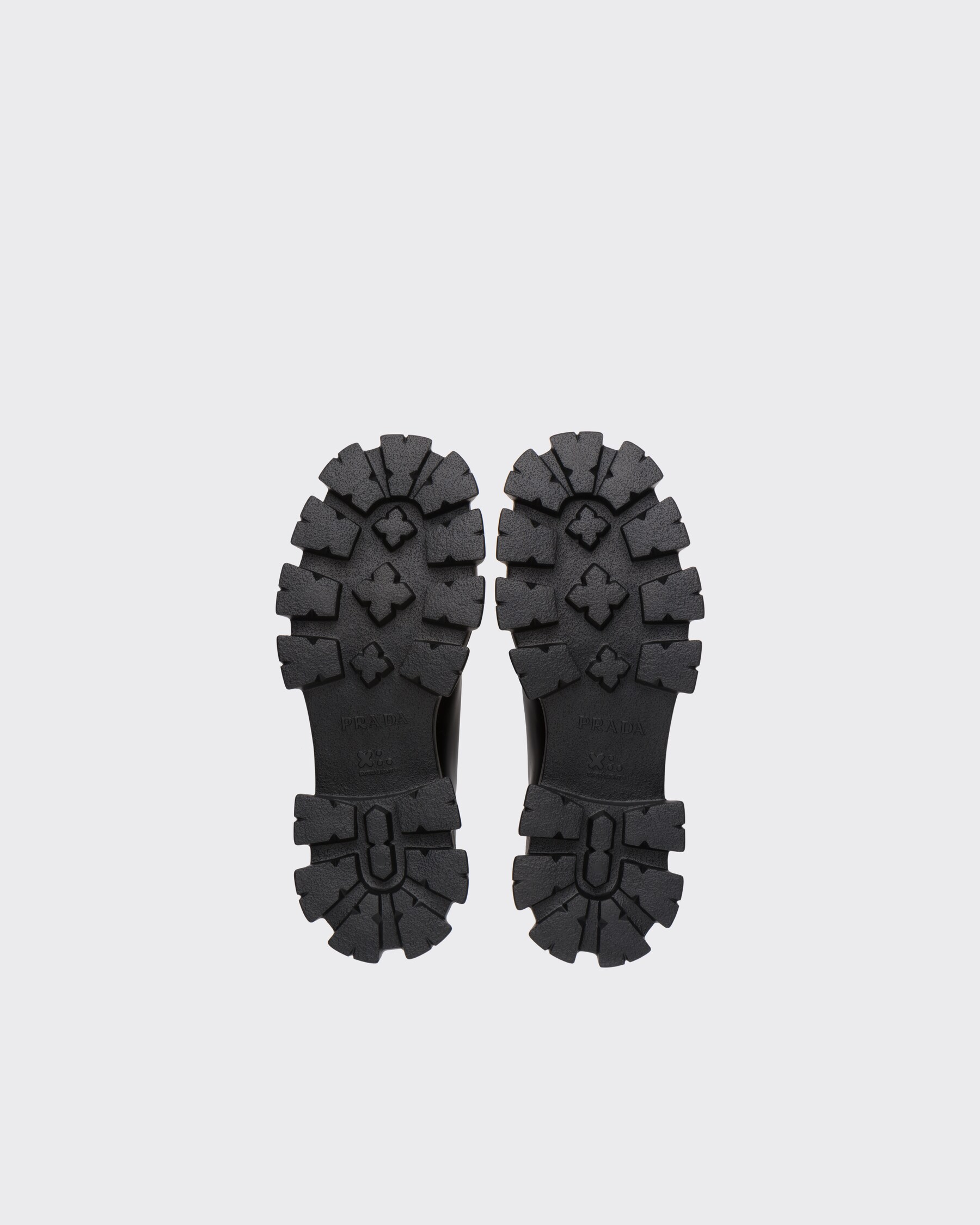 Black Monolith Brushed Leather Lace-up Shoes | PRADA
