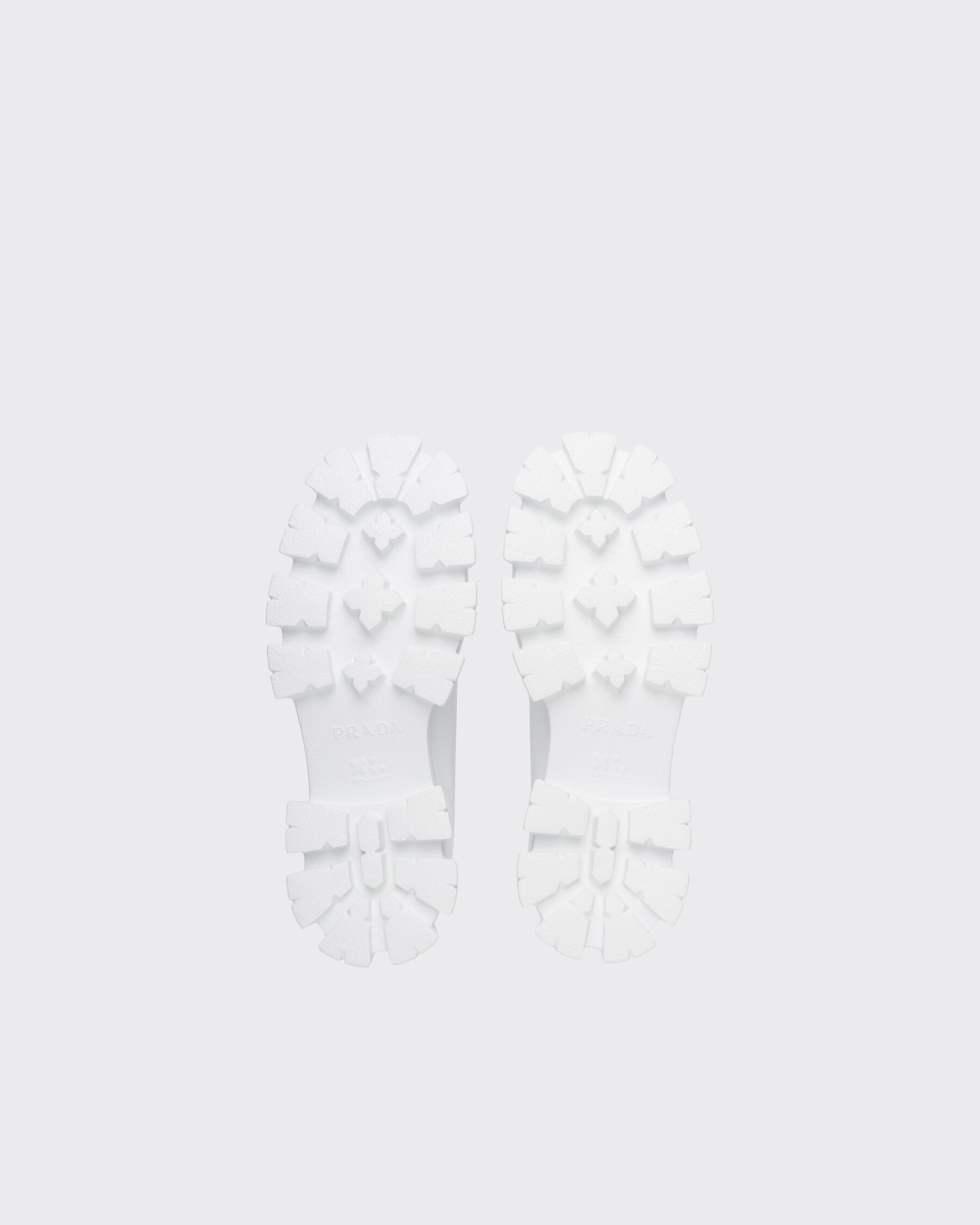 White Monolith Brushed Leather Lace-up Shoes | PRADA