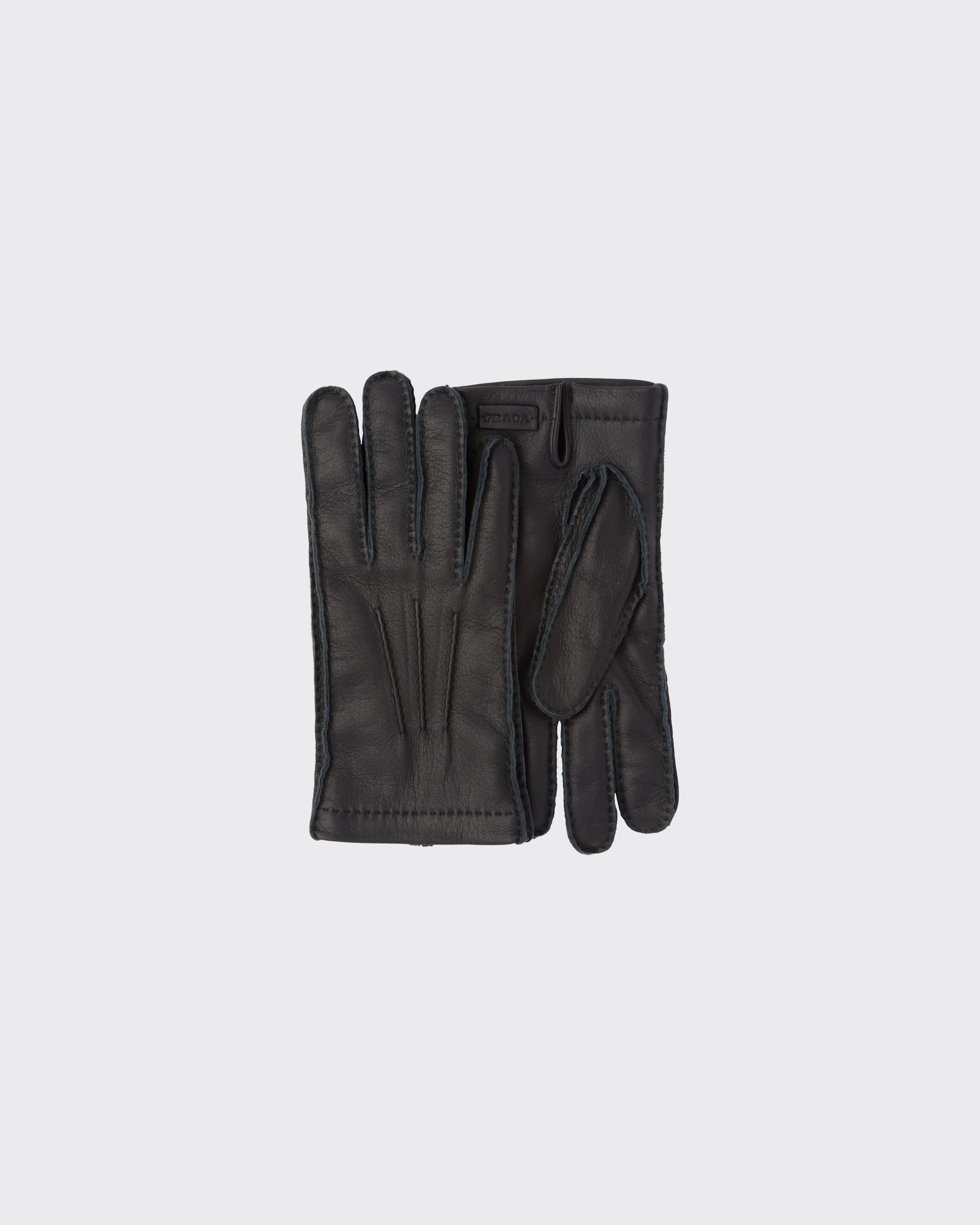 Black Leather Gloves | PRADA
