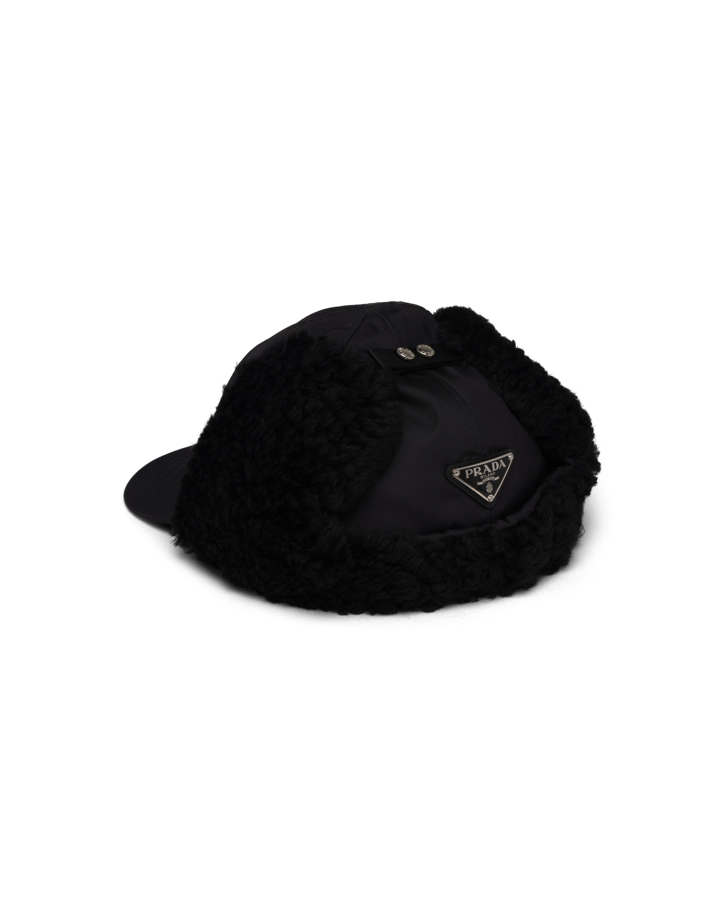 Fur-trimmed Nylon Hat | Prada