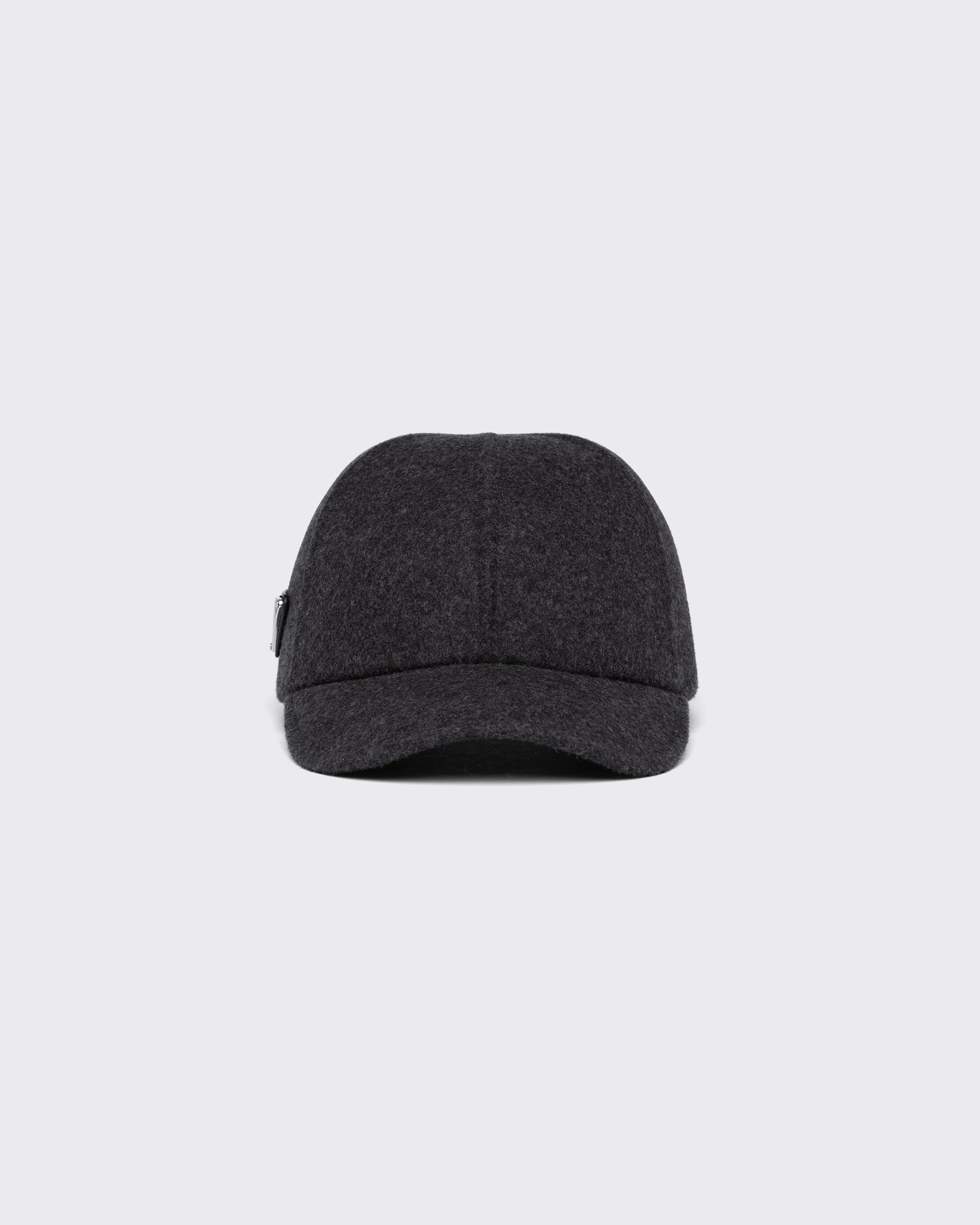 Anthracite Gray Felt Baseball Cap | PRADA