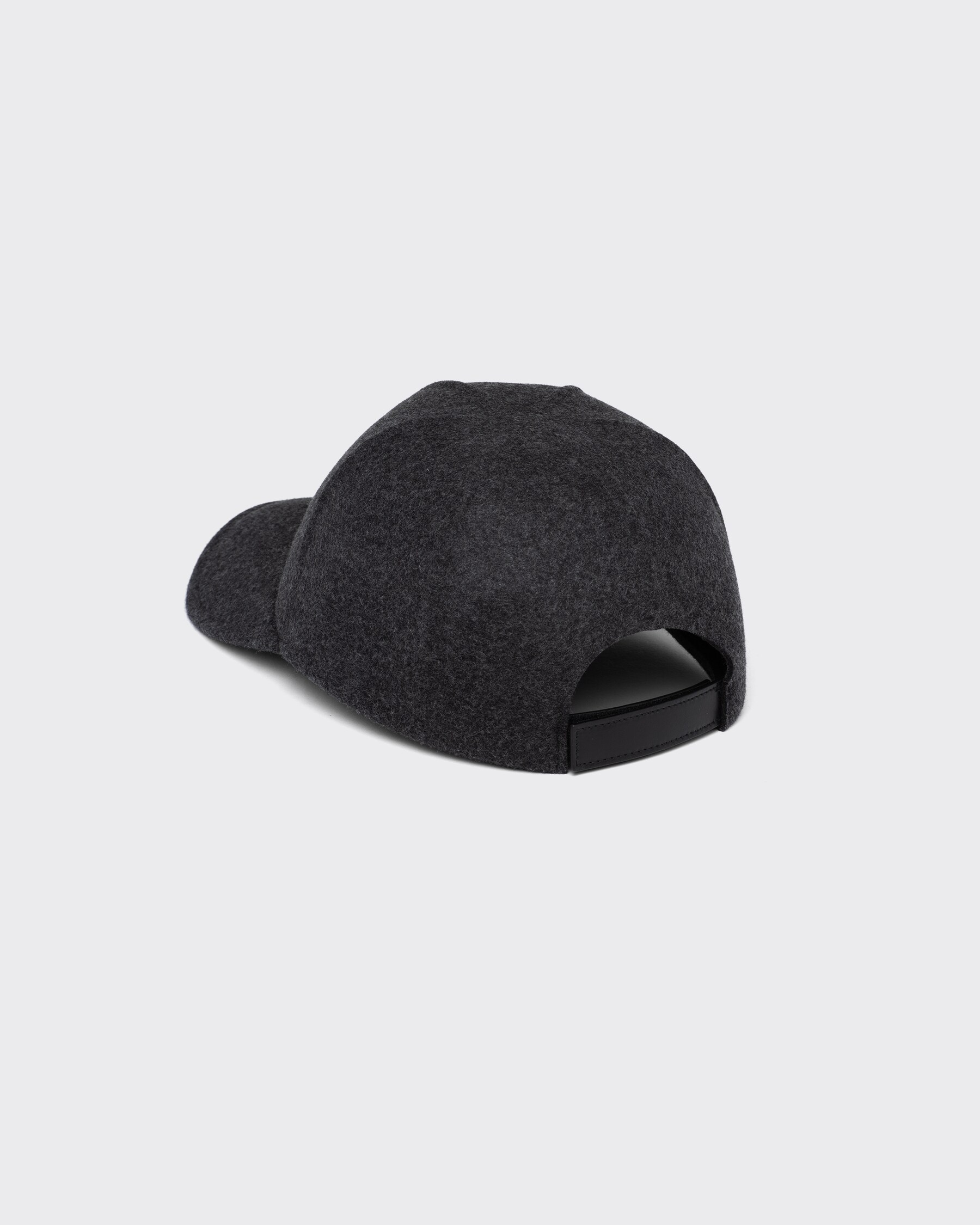 Anthracite Gray Felt Baseball Cap | PRADA