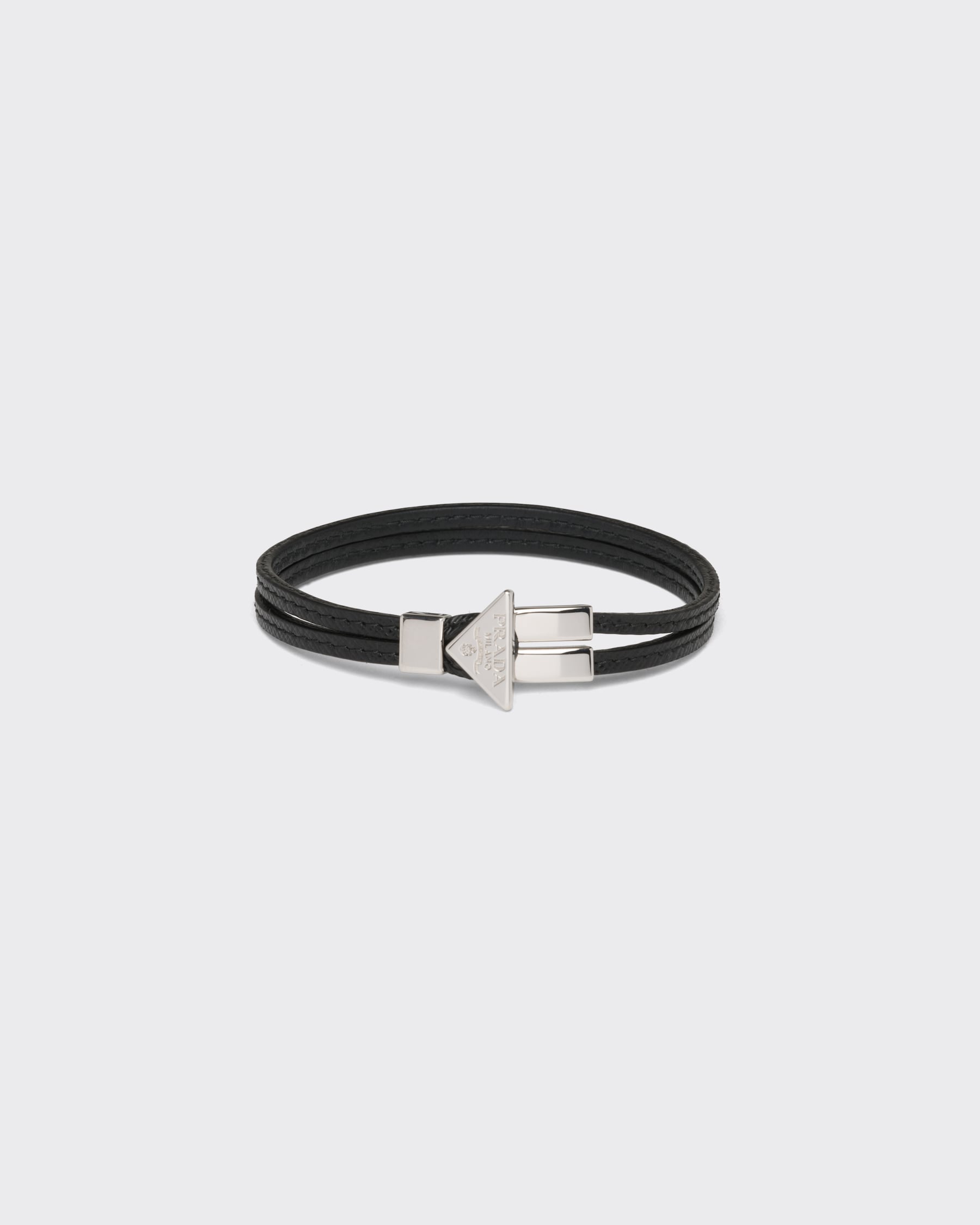 Black Saffiano Leather Bracelet | PRADA