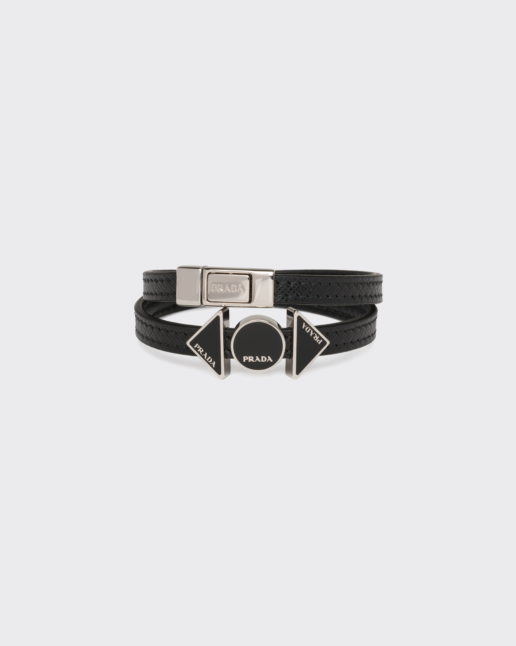 Black Saffiano Leather Bracelet | PRADA