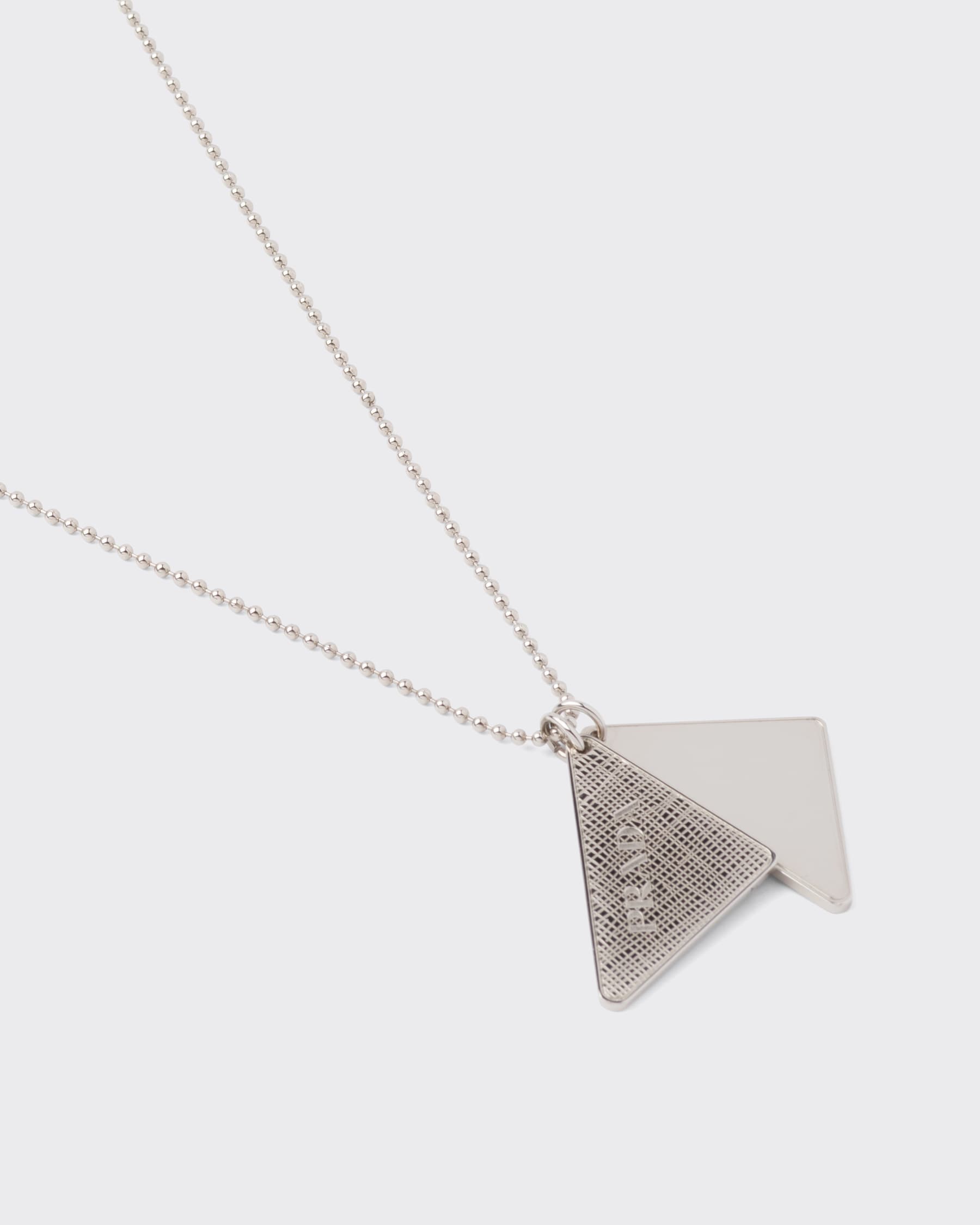 Silver Prada Symbole Pendant Necklace | PRADA - United States