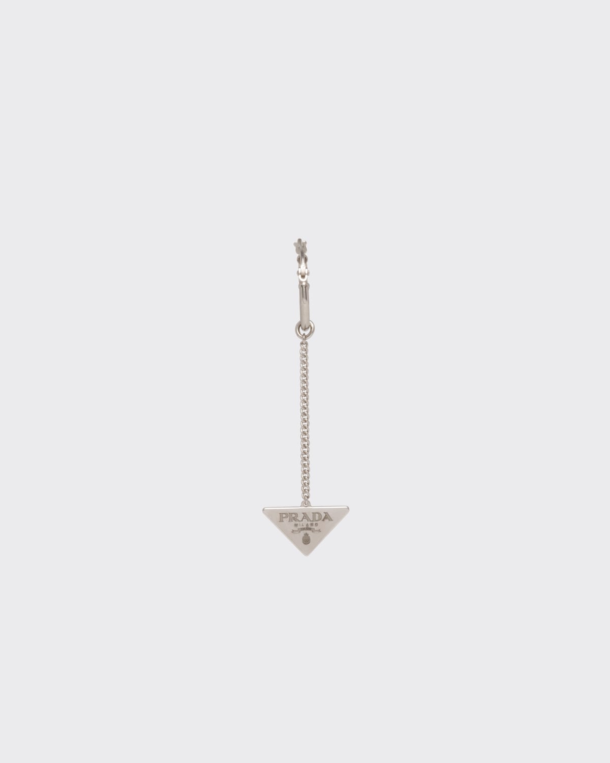 Silver Prada Symbole Single Pendant Earring | PRADA