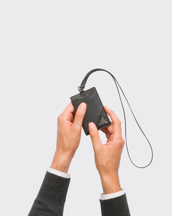 Black Saffiano Leather Badge Holder | PRADA