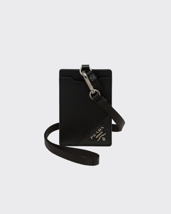 Black Saffiano Leather Badge Holder | PRADA