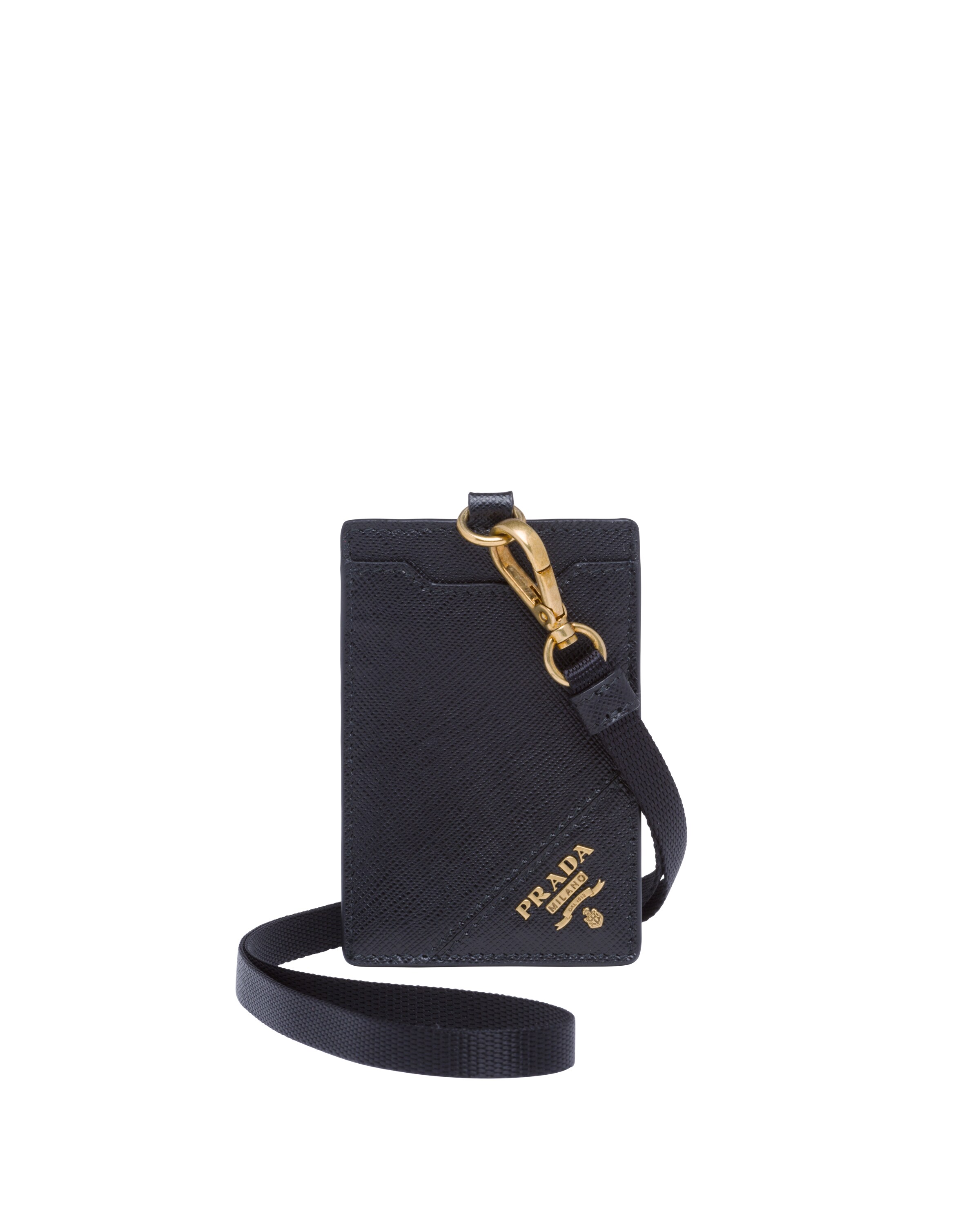 Black Saffiano Leather Badge Holder | Prada