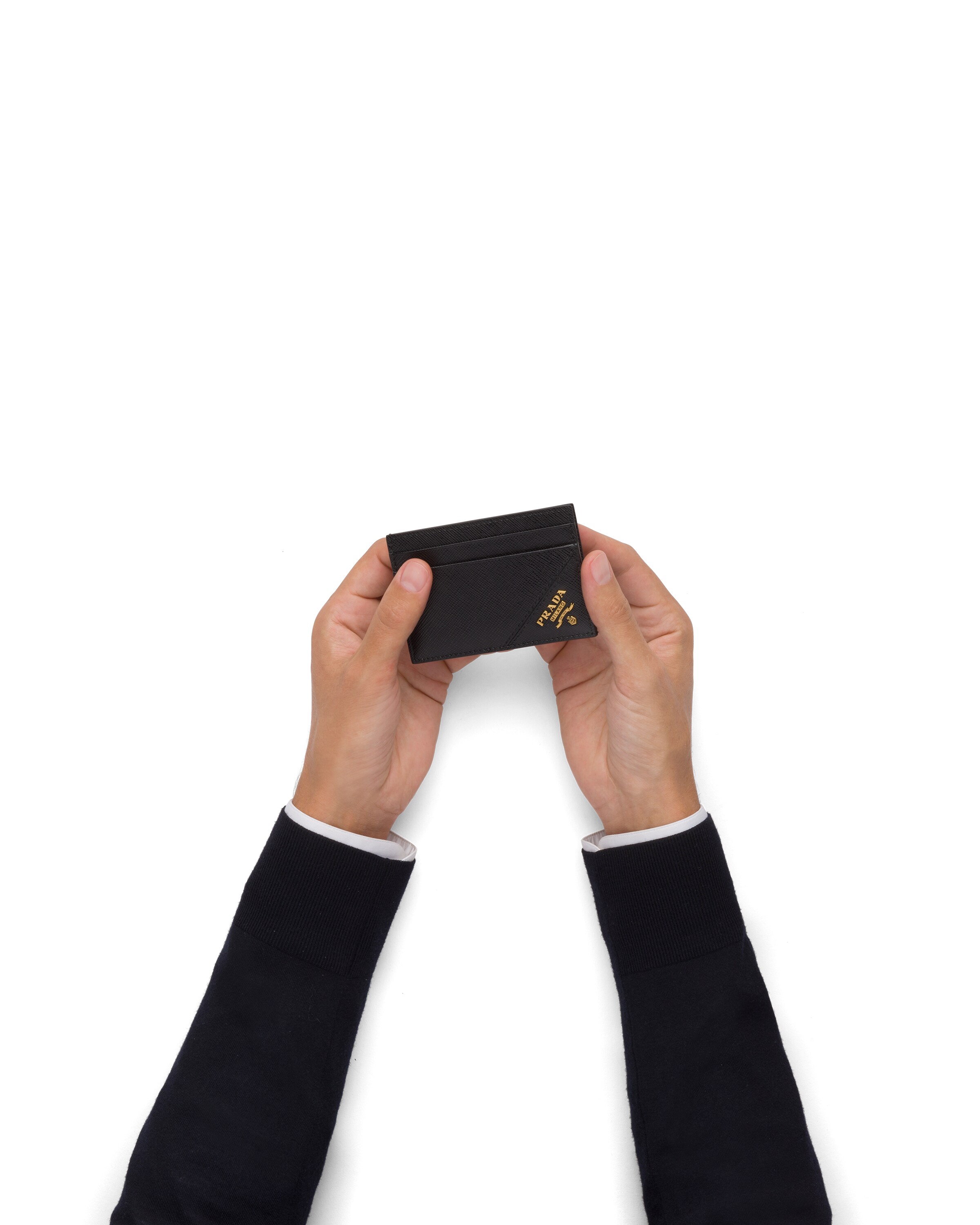 Black Saffiano Leather Card Holder | Prada