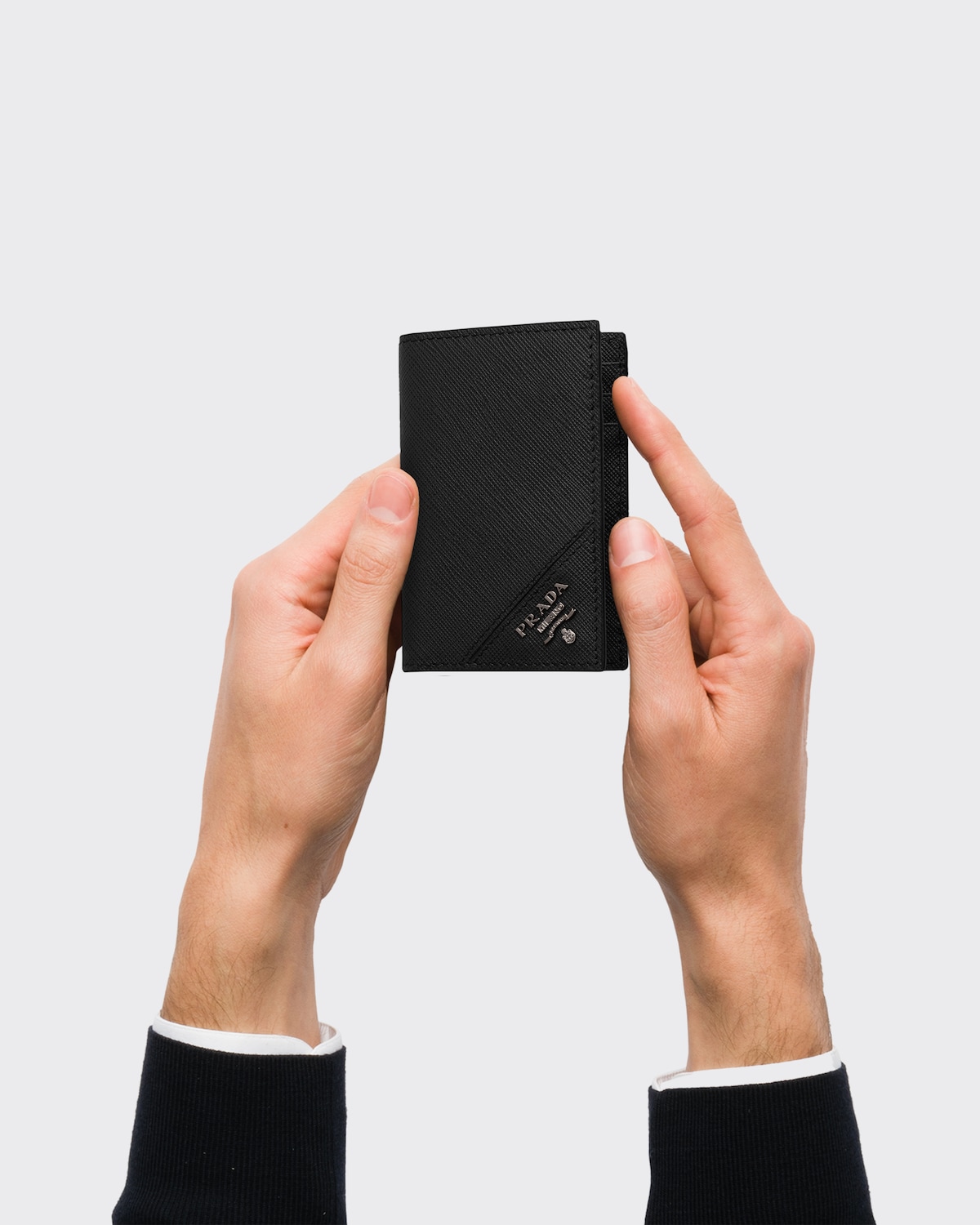 Black Saffiano Leather Card Holder | PRADA - United States
