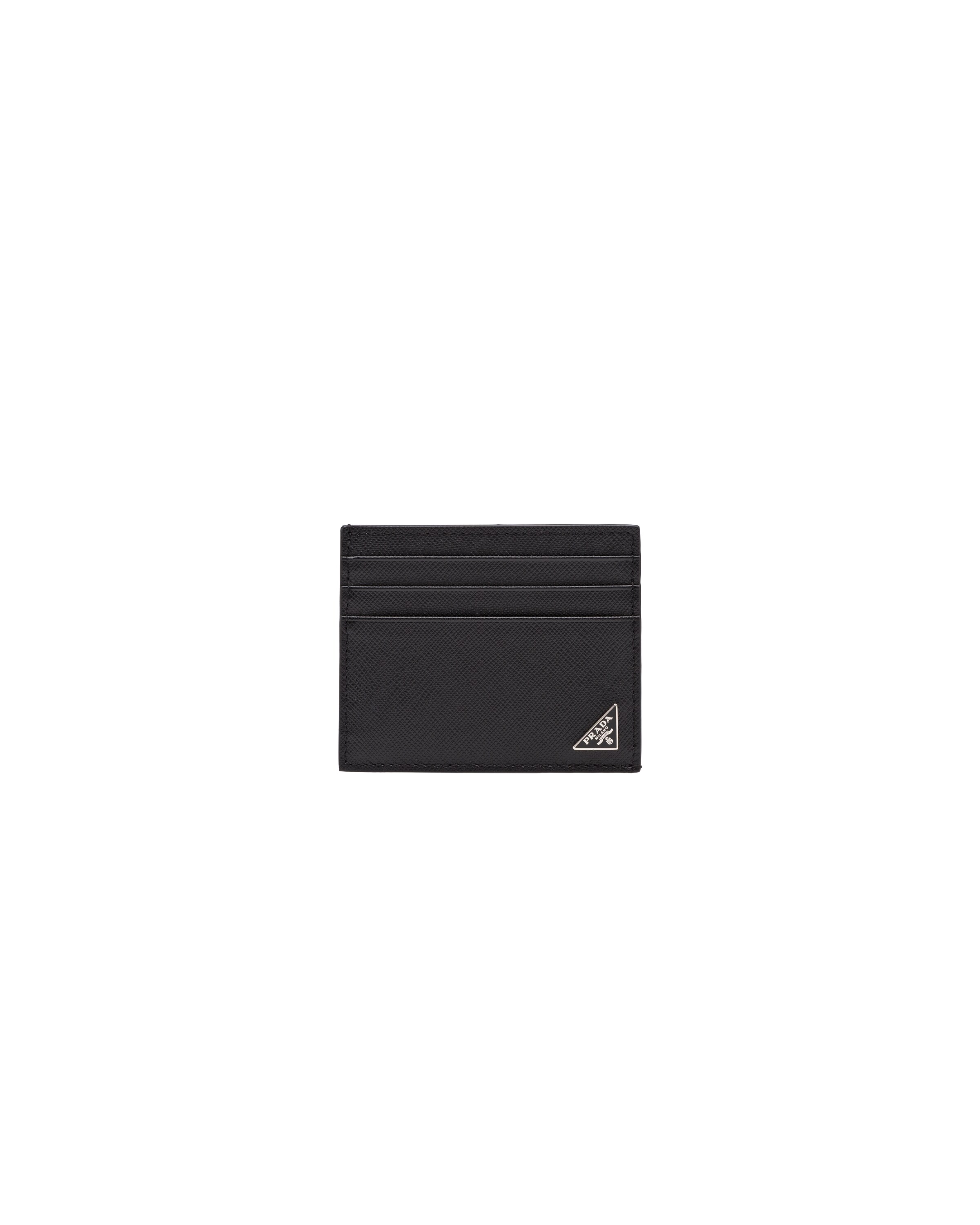 Black Saffiano Leather Card Holder | Prada