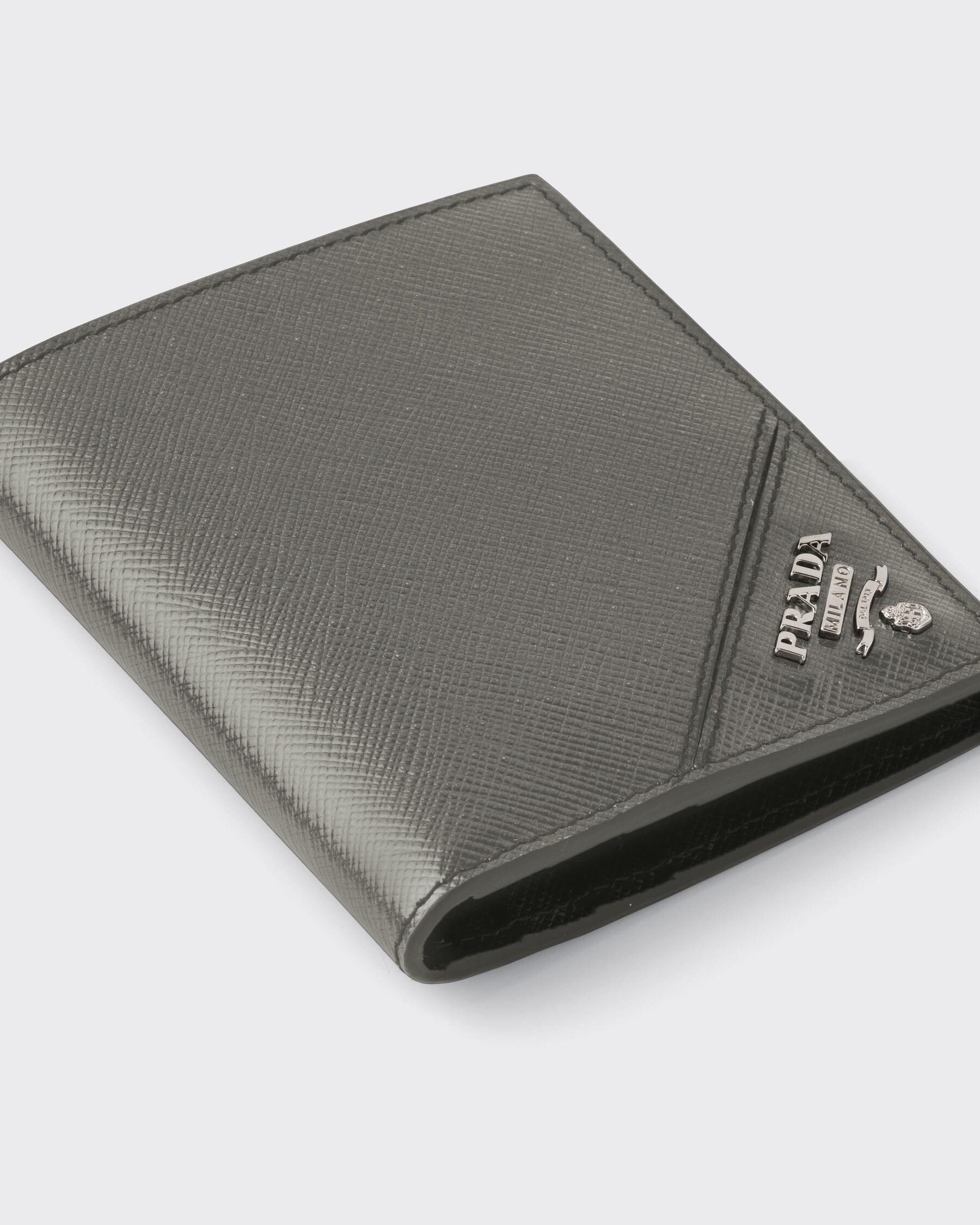 Marble Gray Saffiano Leather Wallet | PRADA