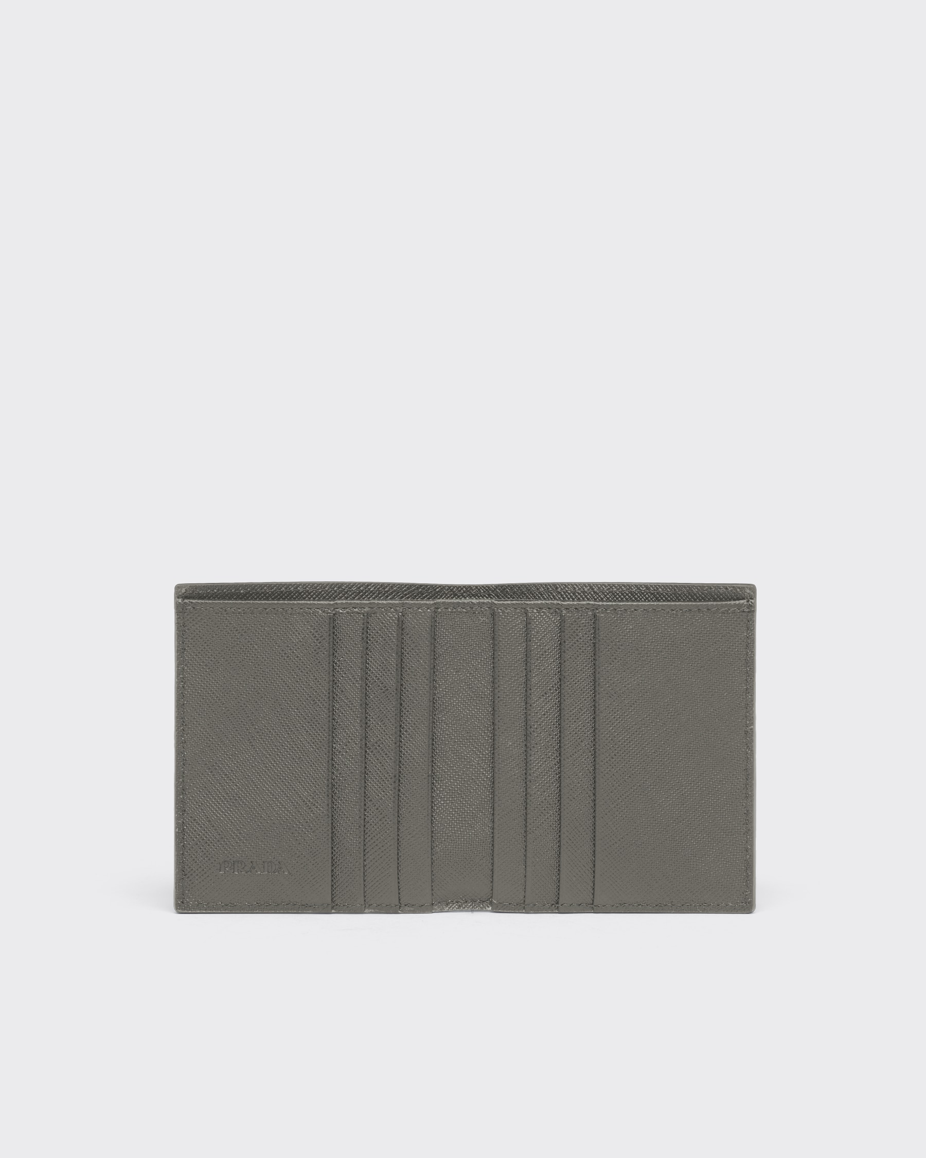 Marble Gray Saffiano Leather Wallet | PRADA