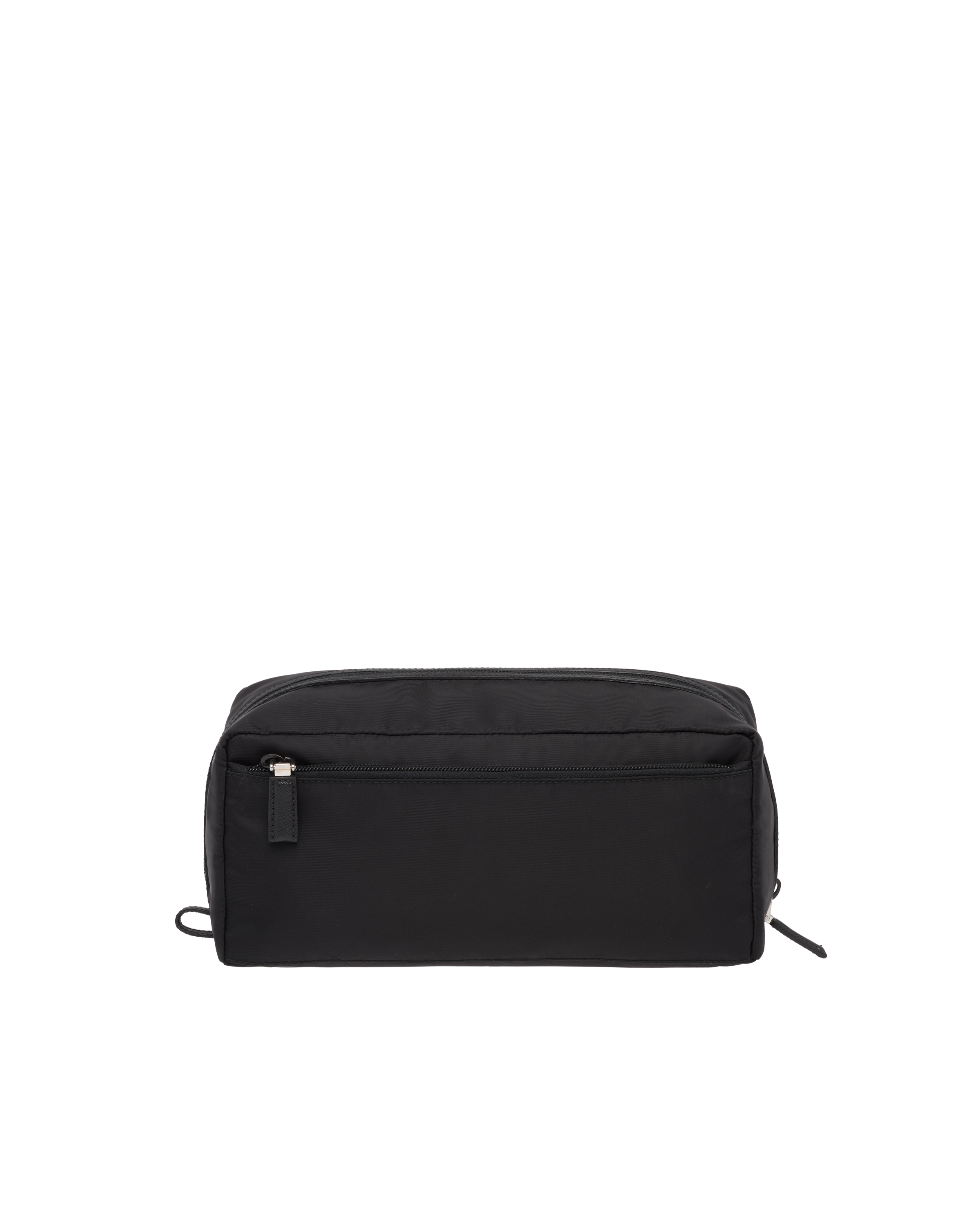 Black Re-Nylon and Saffiano leather travel pouch | Prada