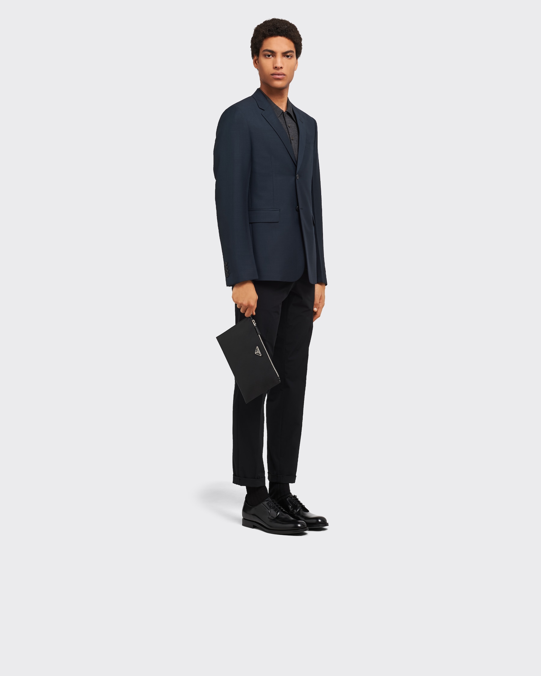 Black Saffiano Leather Pouch | PRADA