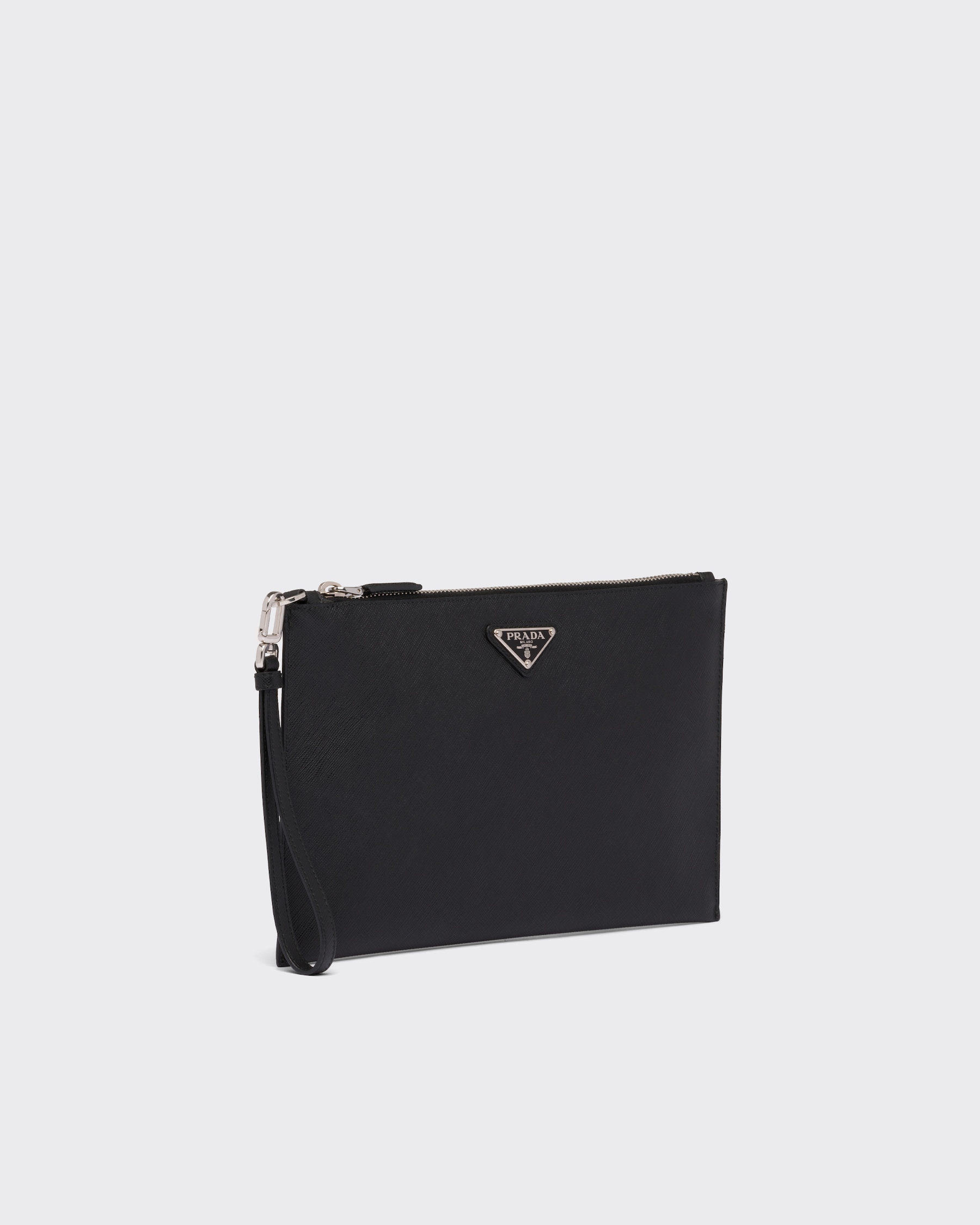 Black Saffiano Leather Pouch | PRADA
