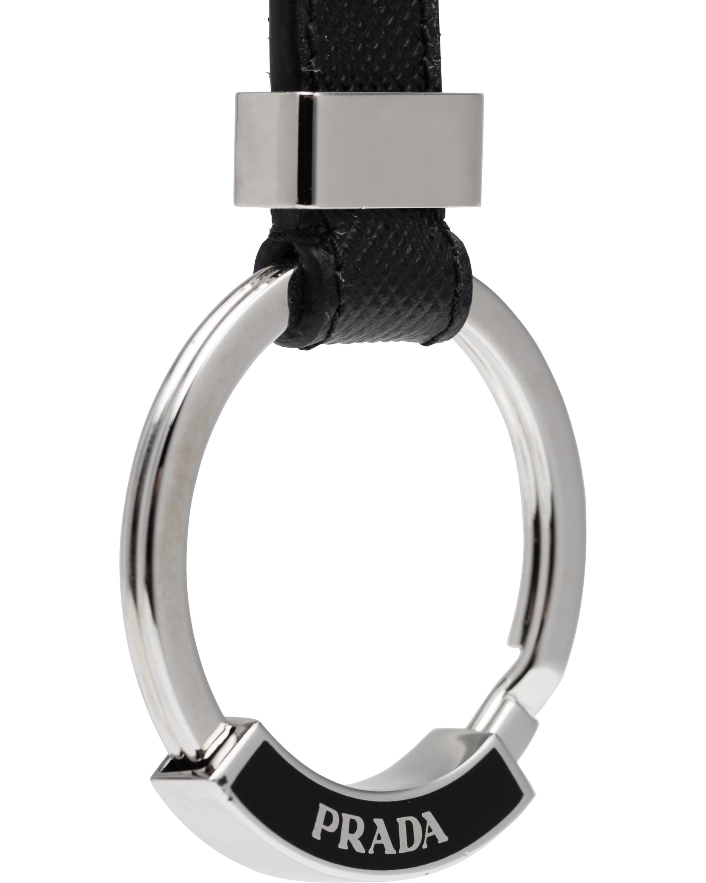 Black Saffiano Leather Keychain | Prada