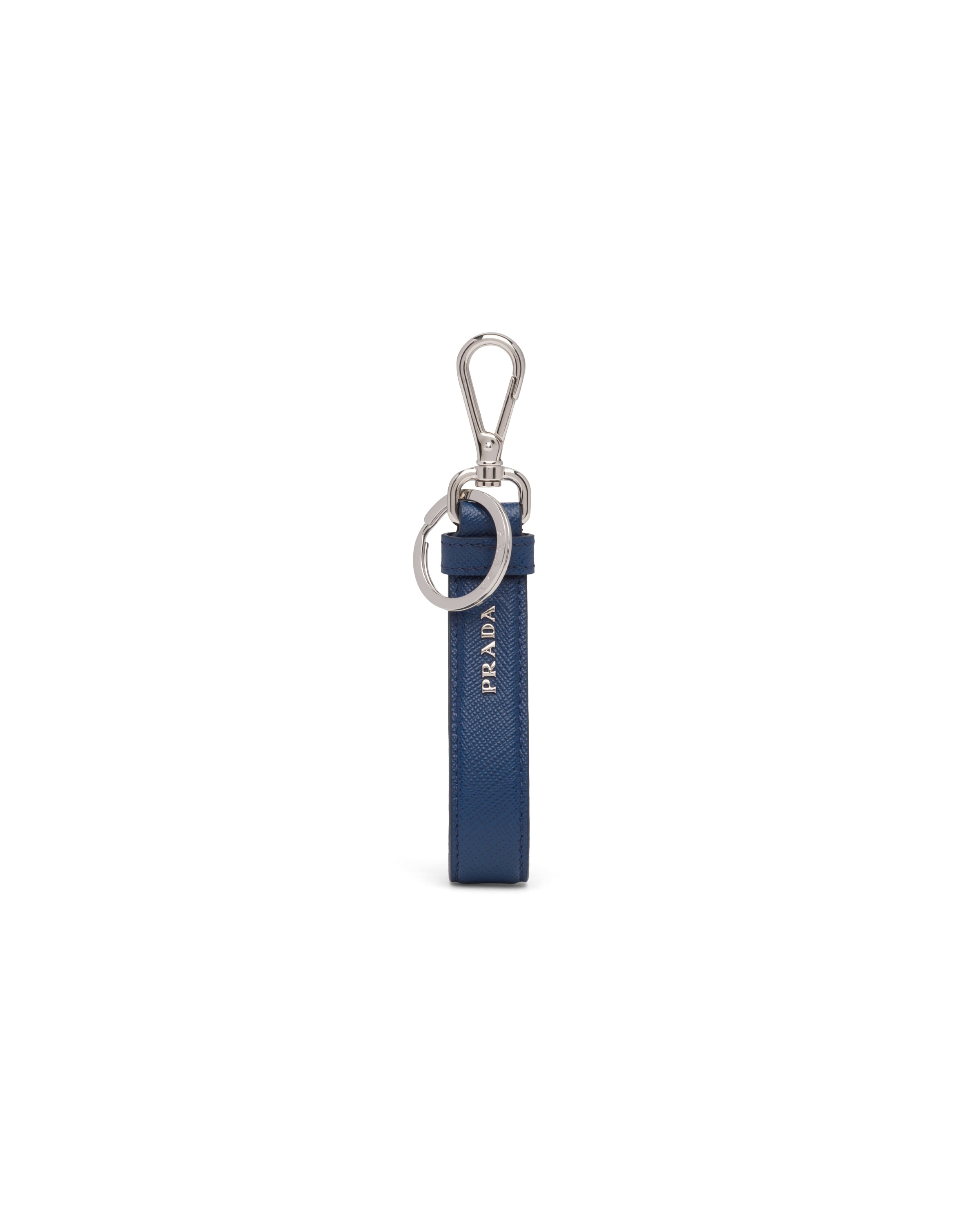 Bluette Saffiano Leather Customized Keychain | Prada