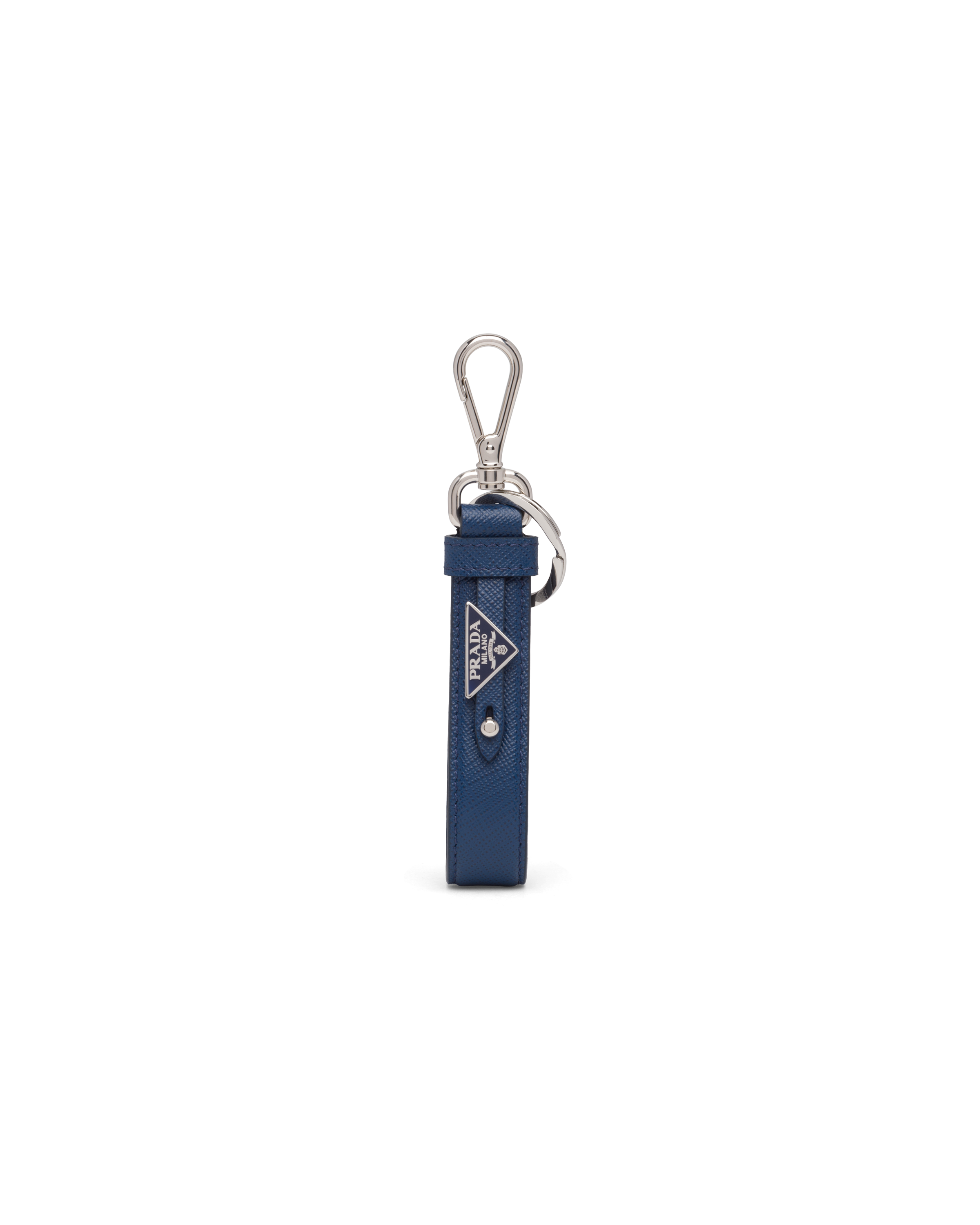 Bluette Saffiano Leather Customized Keychain | Prada