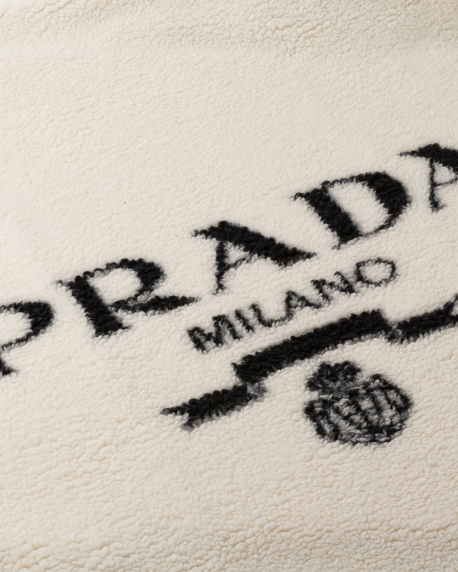 Tan/black Fur-effect Cashmere And Wool Throw | PRADA