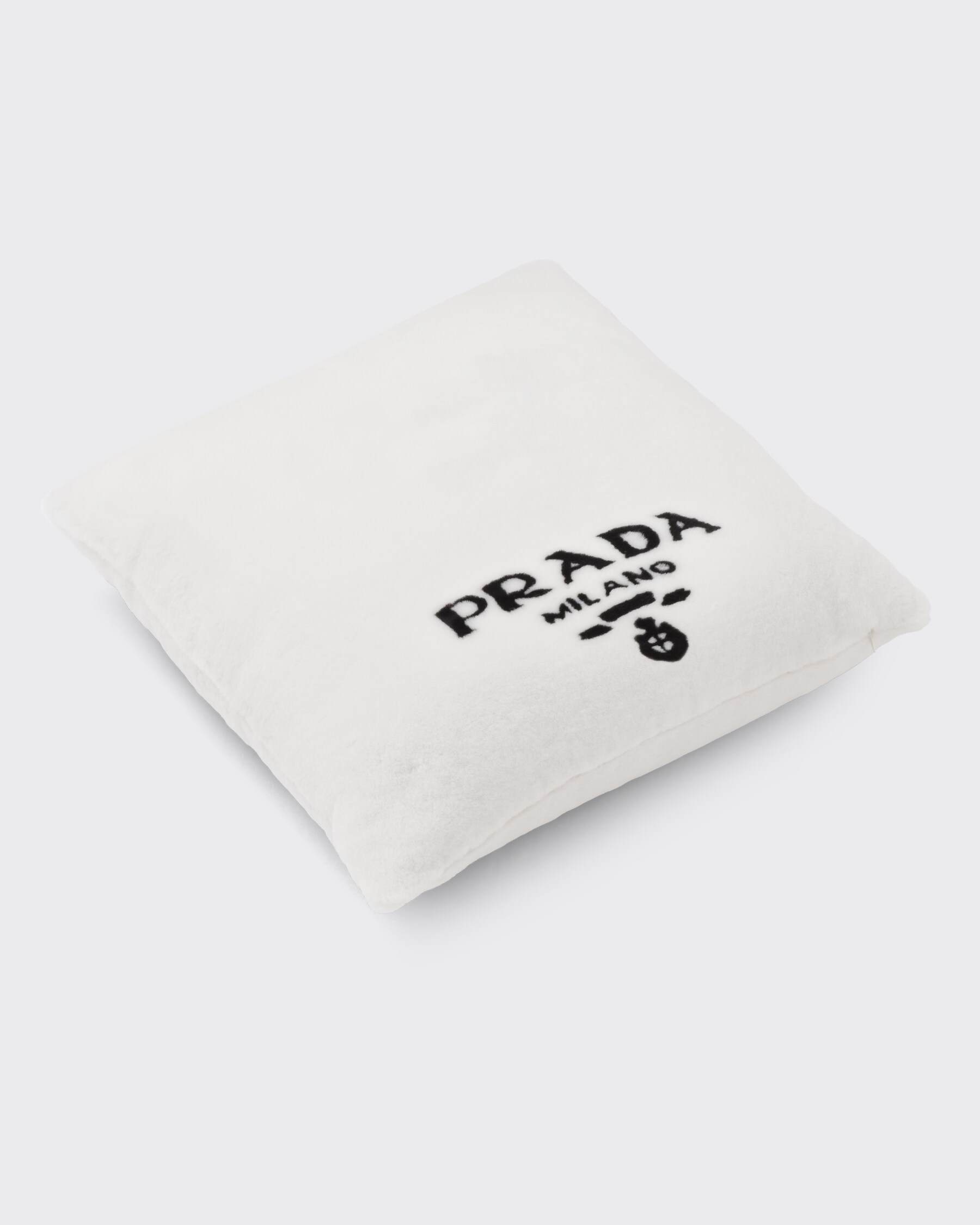 White/black Sheepskin Pillow | PRADA