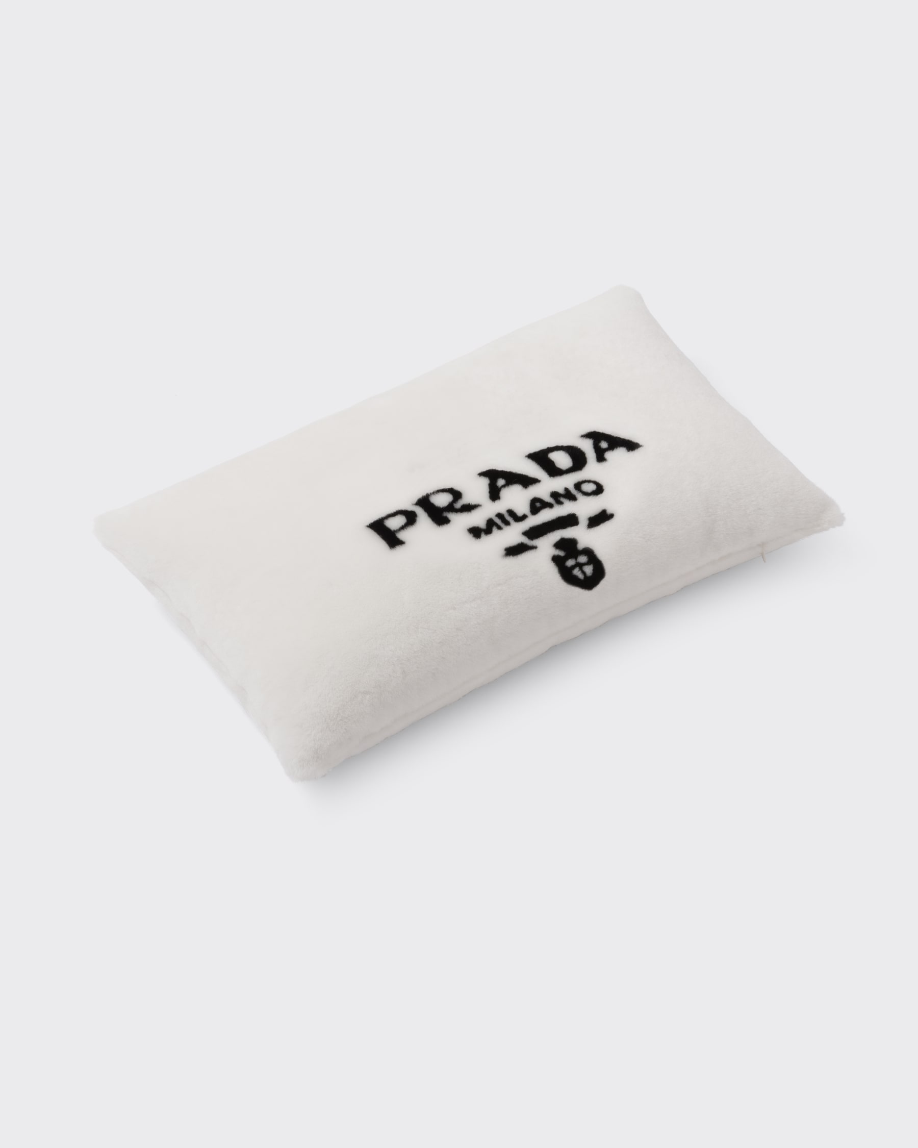 White/black Sheepskin Pillow | PRADA