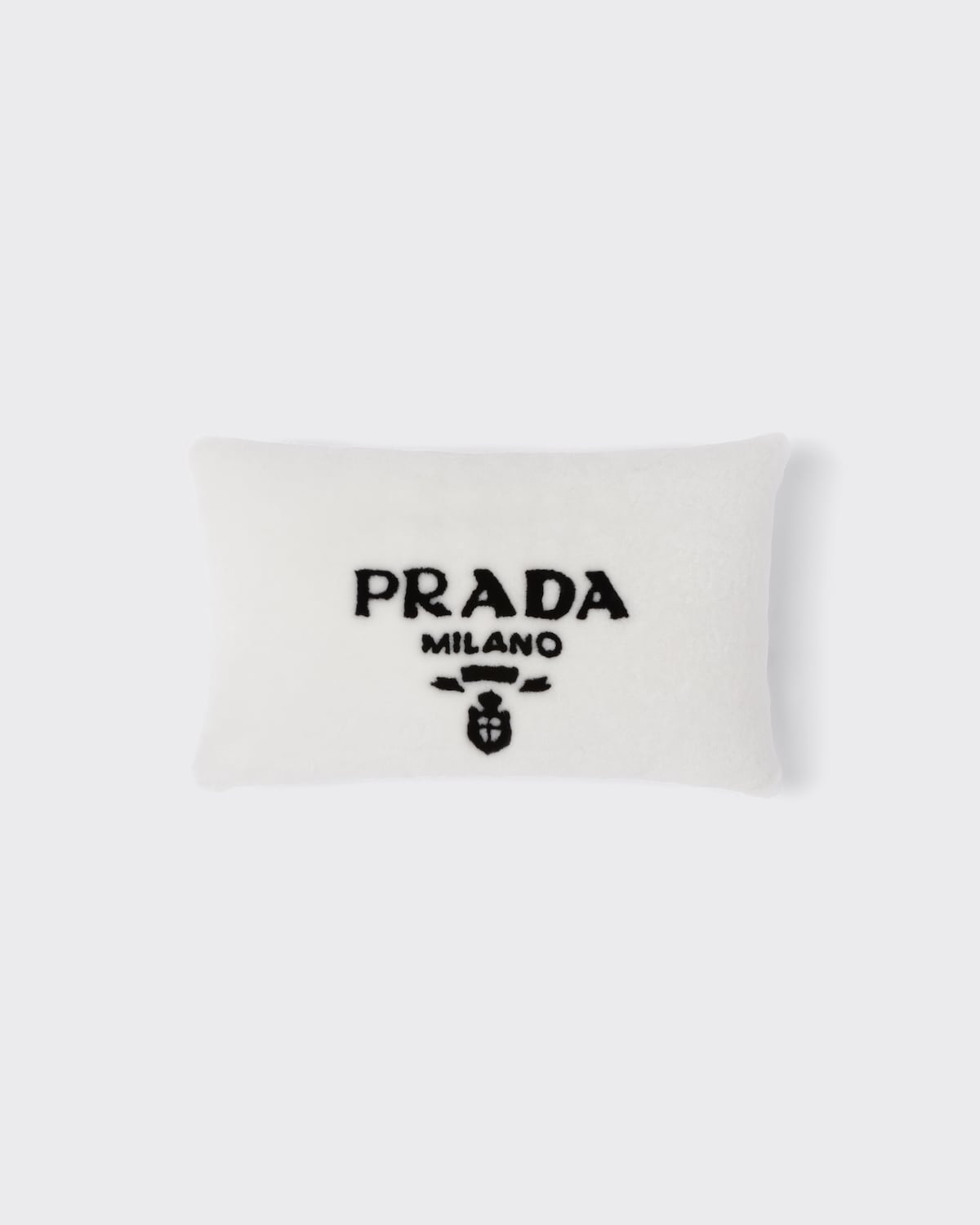 White/black Sheepskin Pillow | PRADA