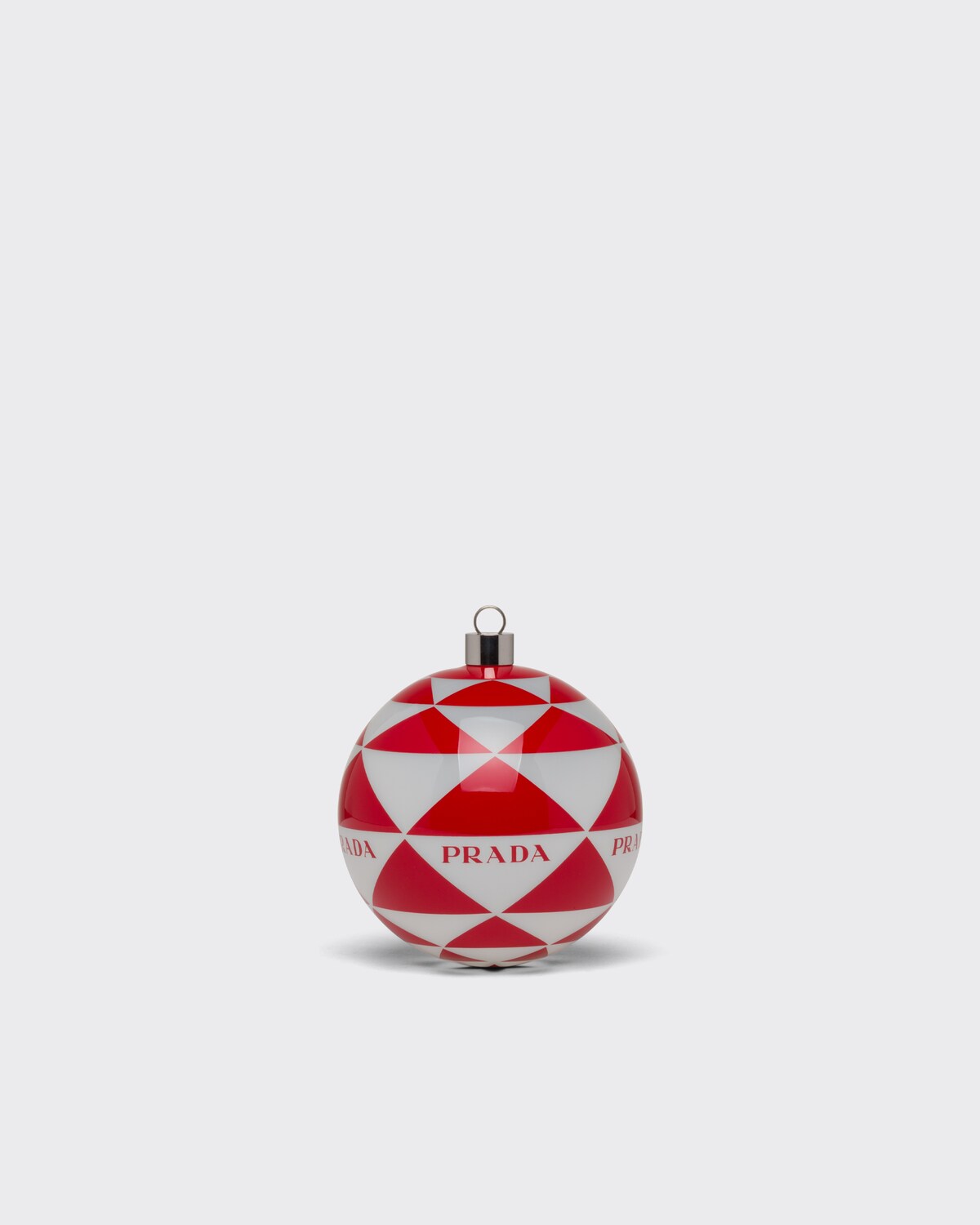 White/red Glass Christmas Ornament Set | PRADA