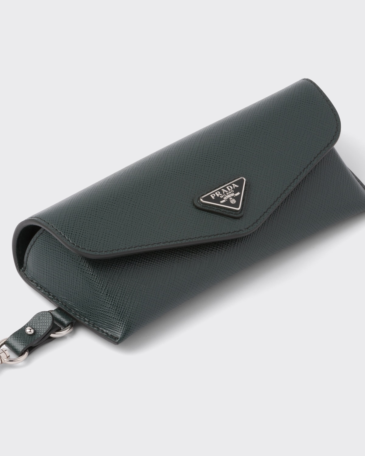 Emerald Green Saffiano Leather Eyeglasses Case | PRADA
