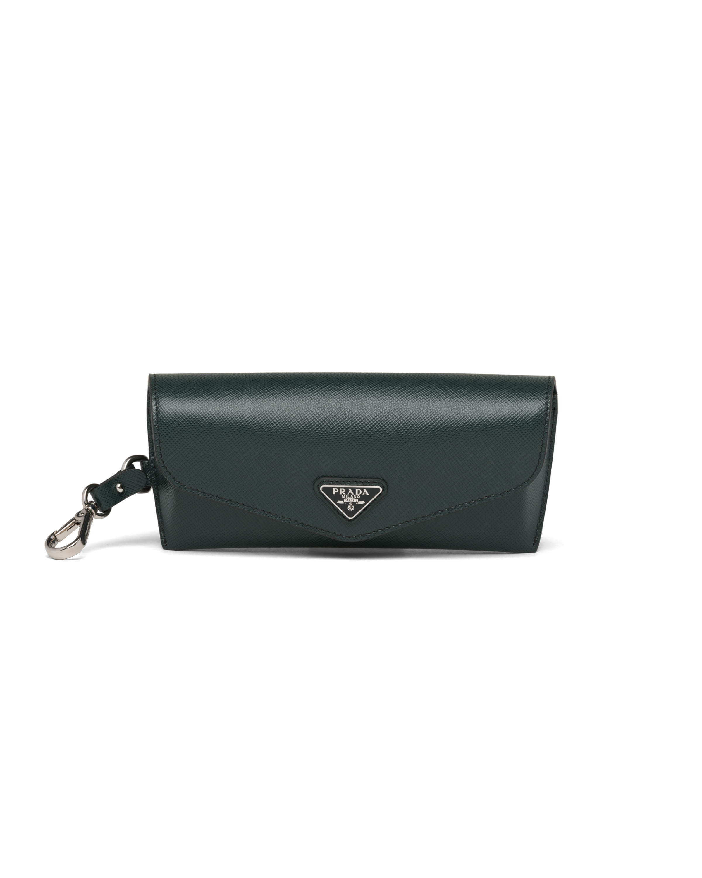 Emerald Green Saffiano leather eyeglasses case | Prada