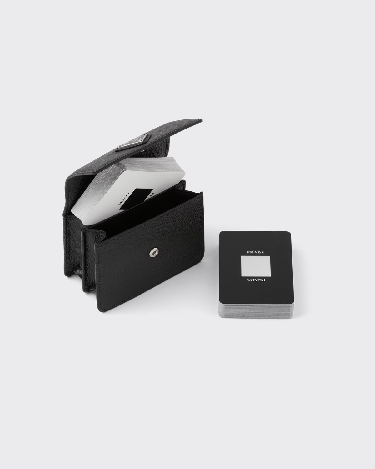 Black Saffiano Leather Playing Cards Set | PRADA