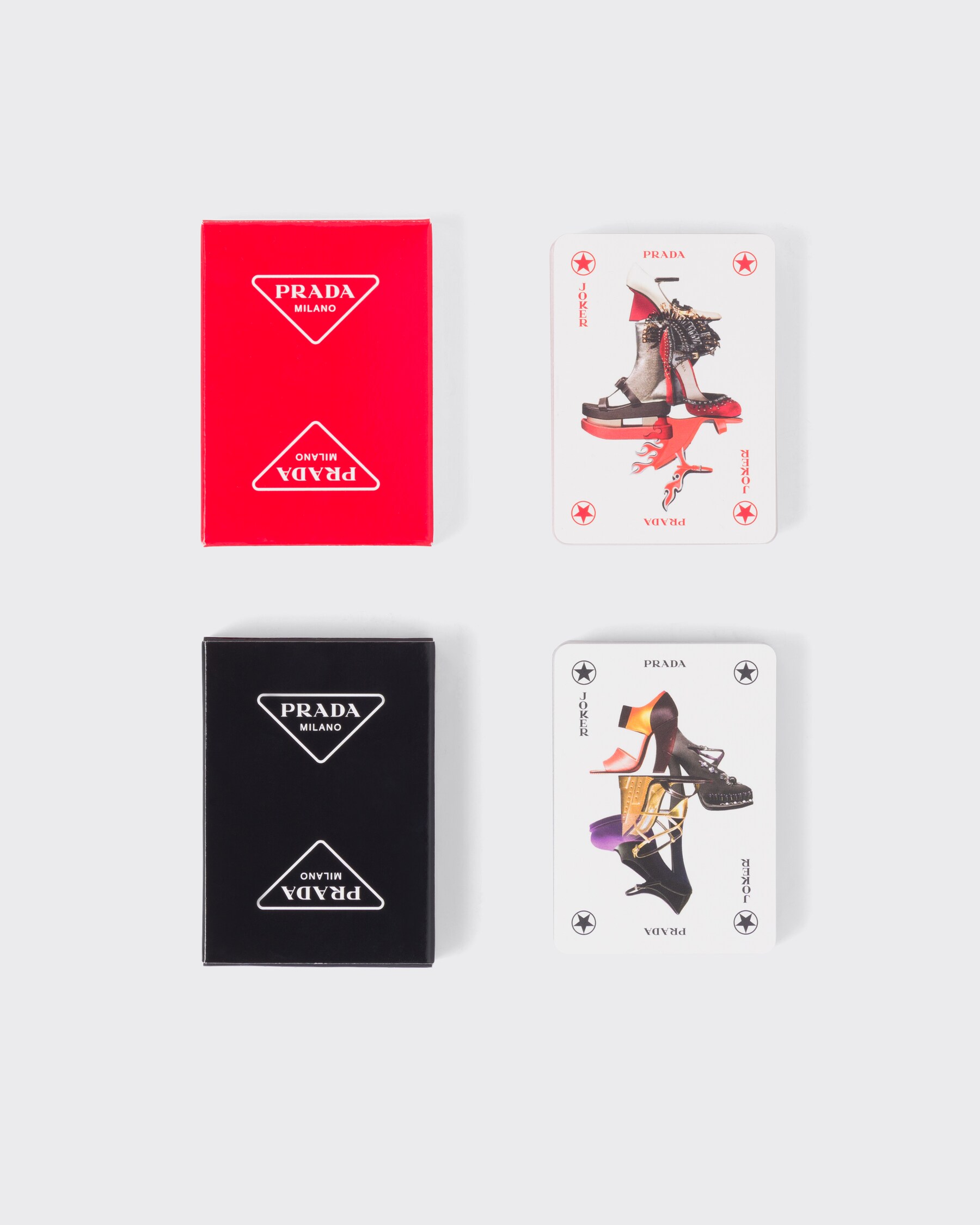 Scarlet Playing Cards With Leather Case | PRADA