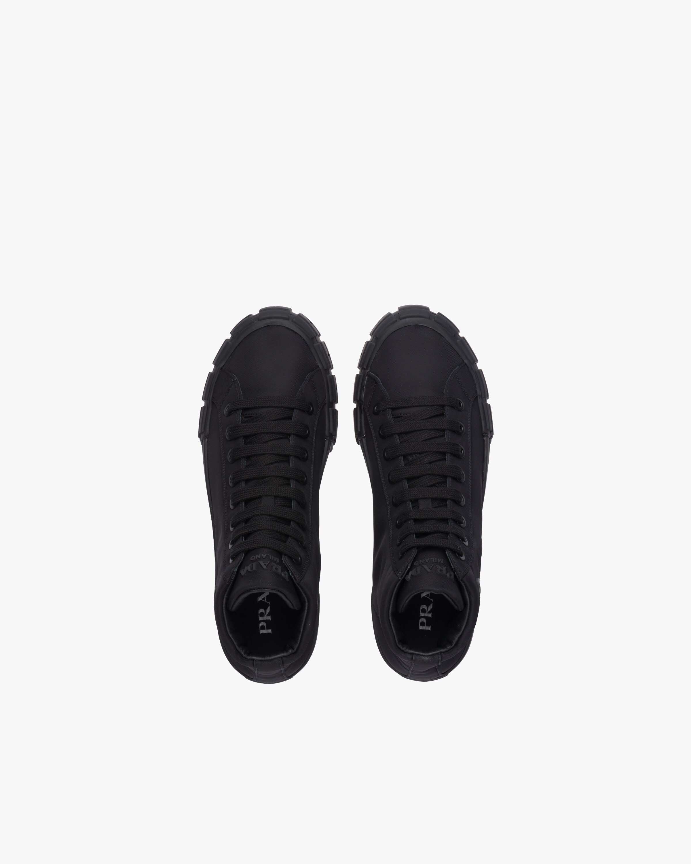 Black Prada Wheel Cassetta high-top sneakers | Prada