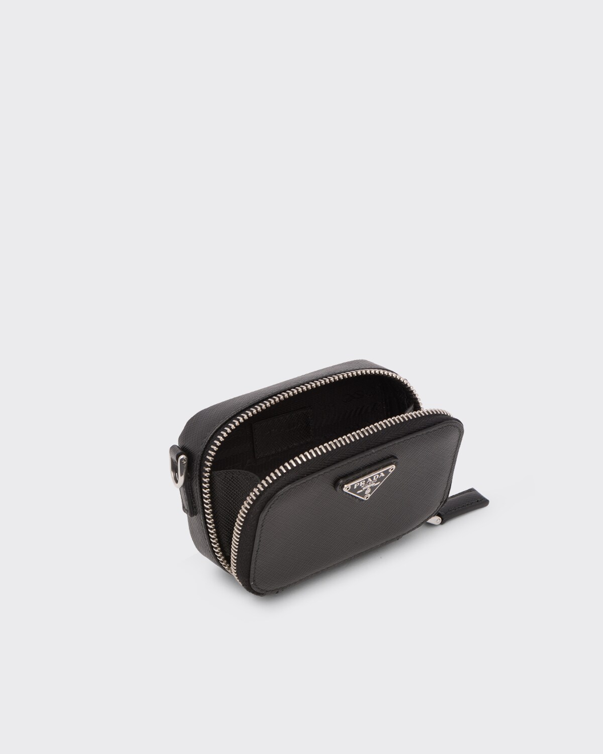 Schwarz Saffiano Leather Mini Pouch | PRADA