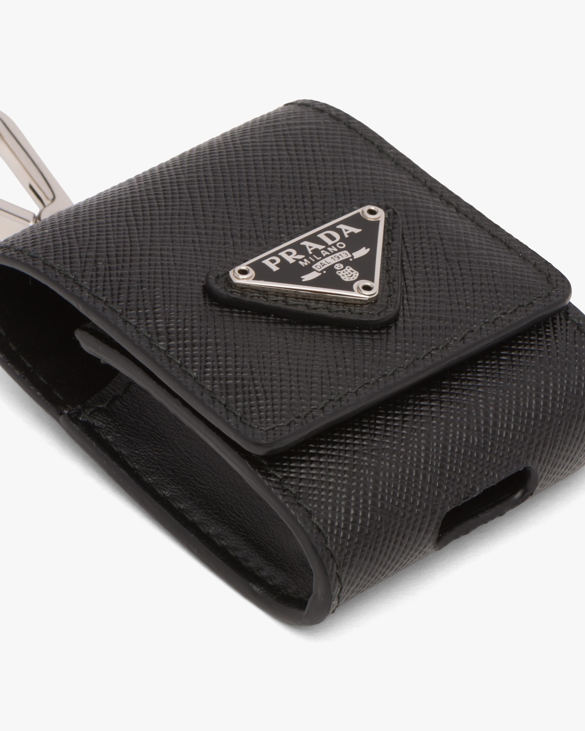 Black Saffiano Leather AirPods Case | Prada