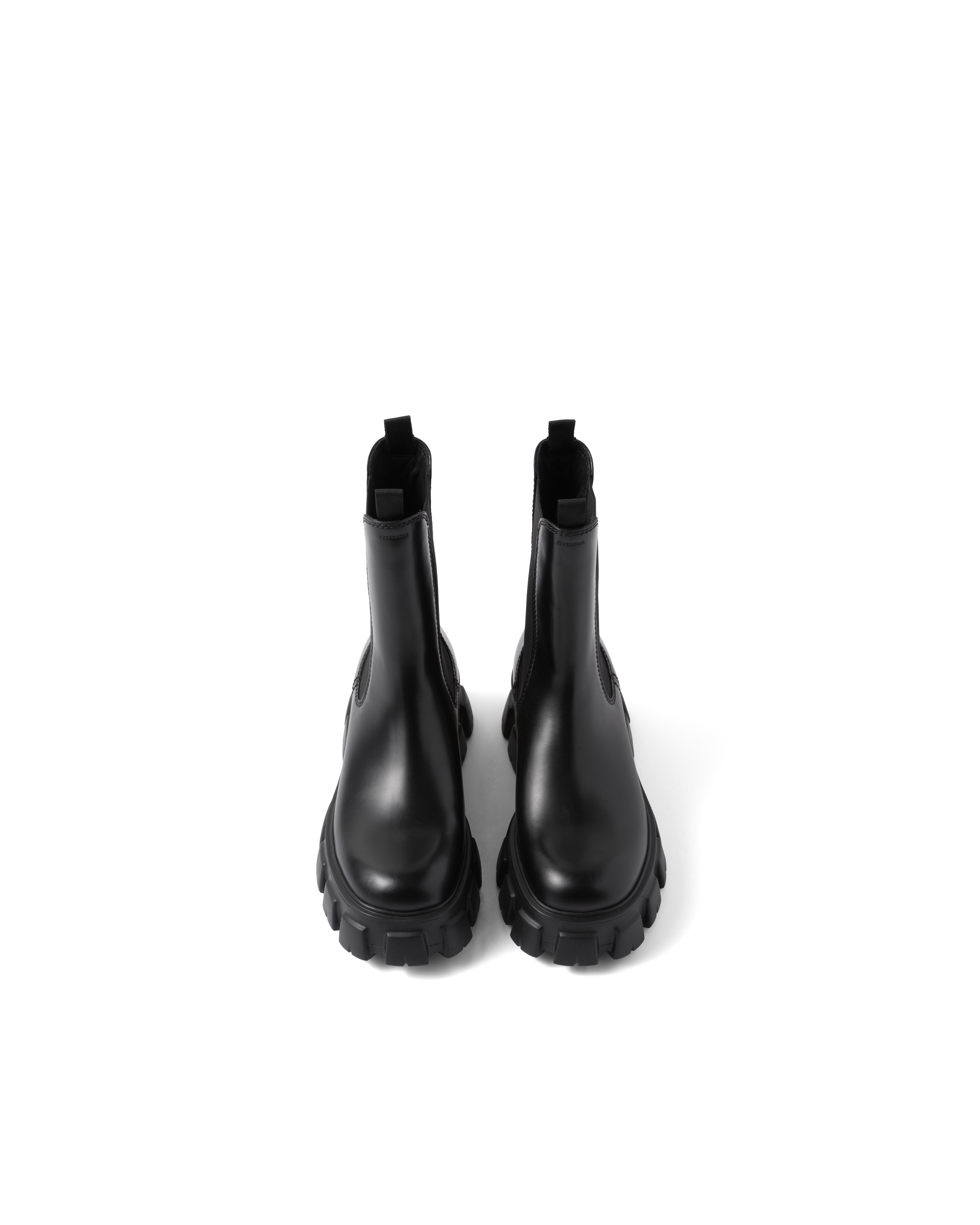 Black Monolith brushed leather Chelsea boots | Prada