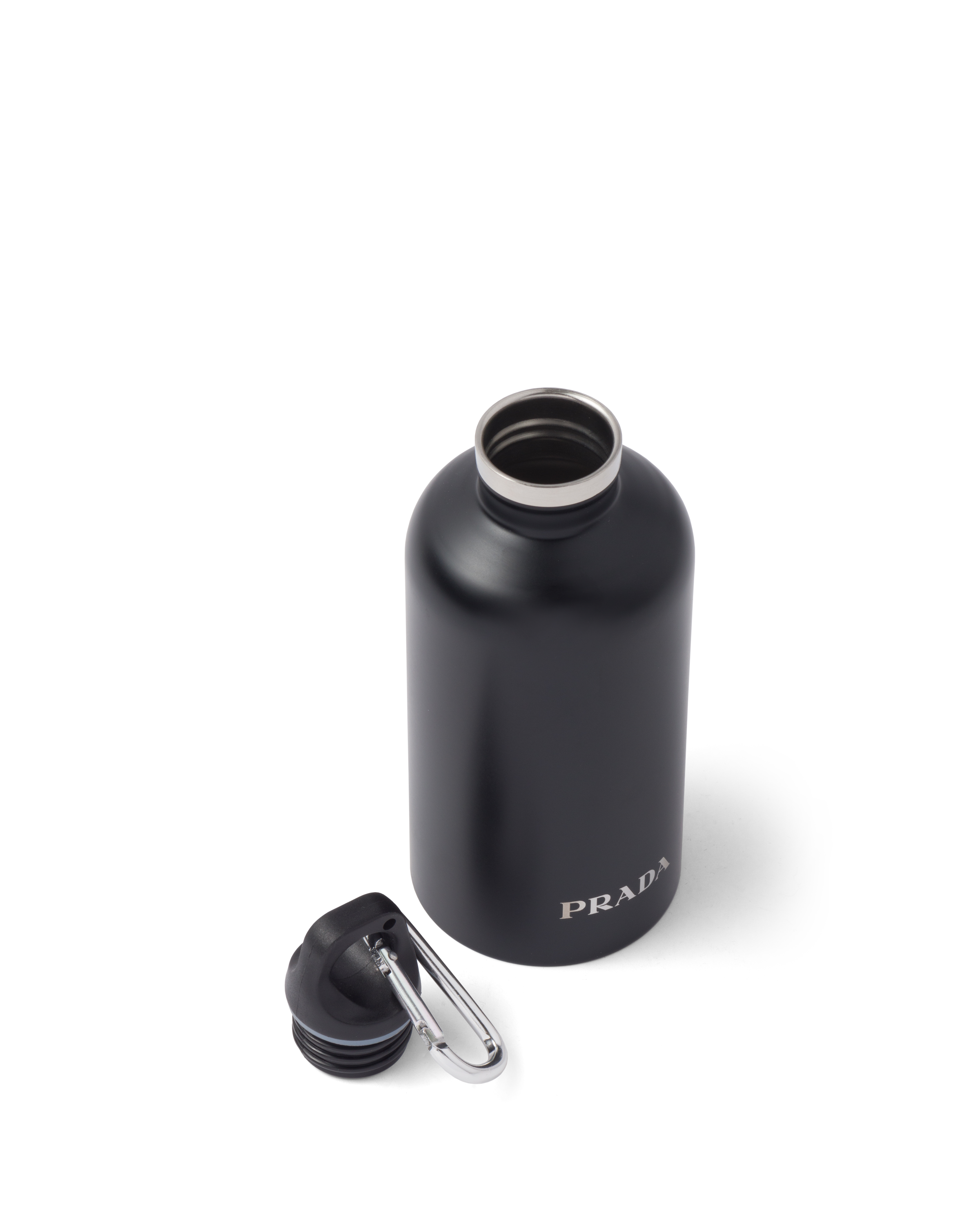Black Stainless steel water bottle, 350 ml | Prada